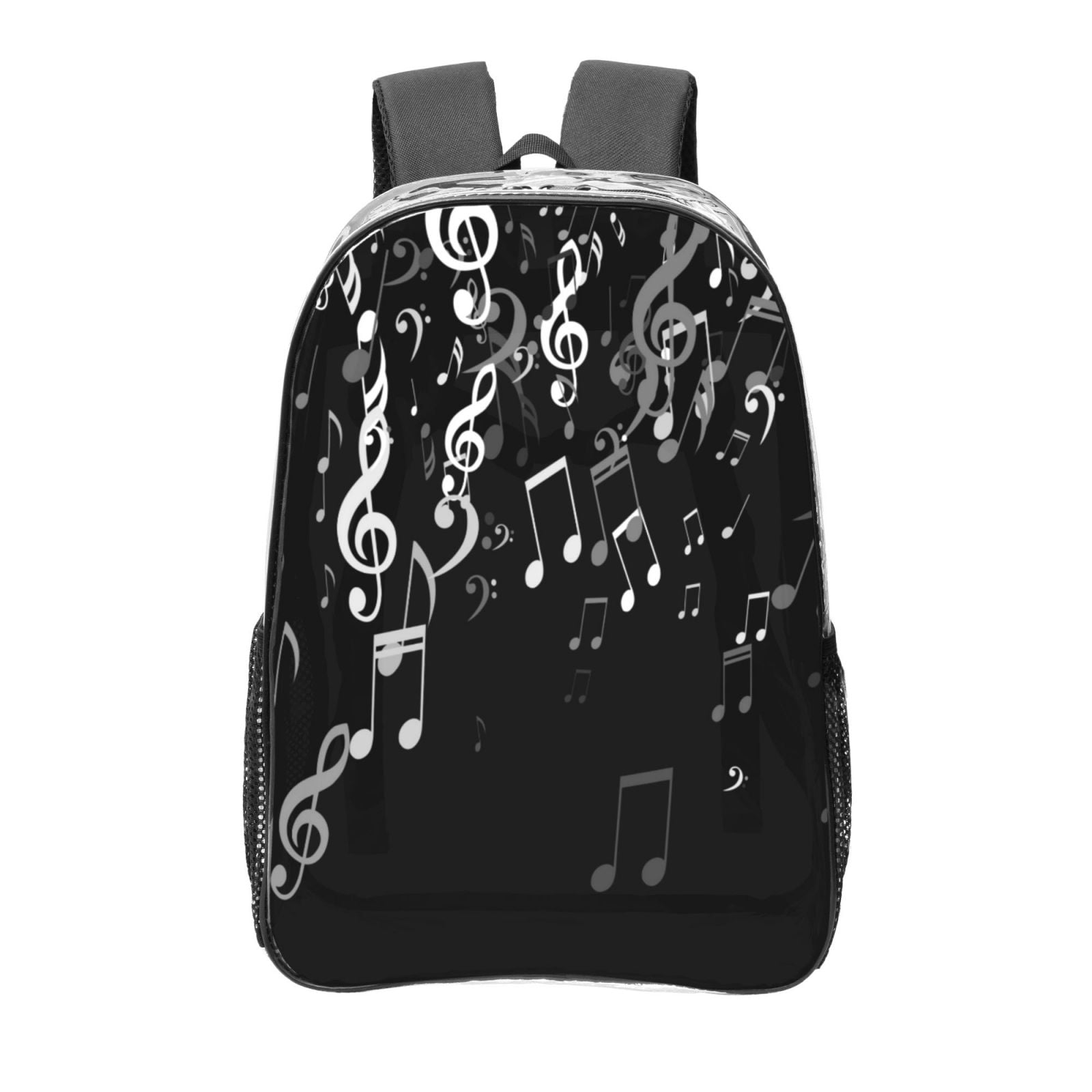 Gaeub Falling Musical Print Clear Backpack ,Clear Transparent Backpack ...