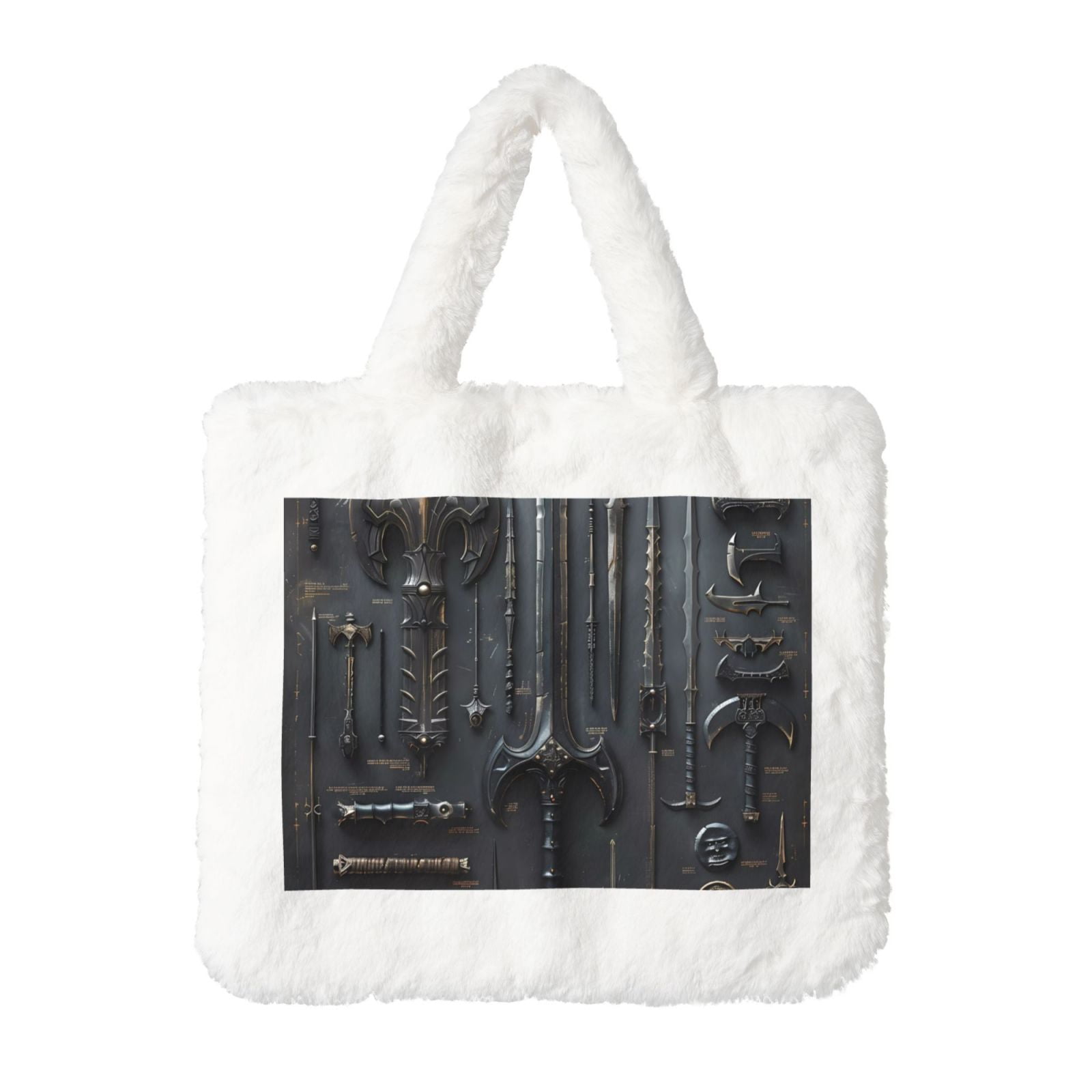 Gaeub Fantasy Medieval Weaponry Printed Plush Underarm Bag, Ladies ...
