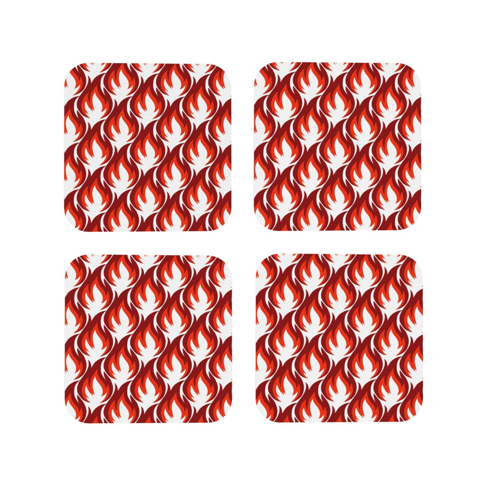 Gaeub Fire Symbols Print 4 Pcs Leather Coasters for Drinks ,Drink ...