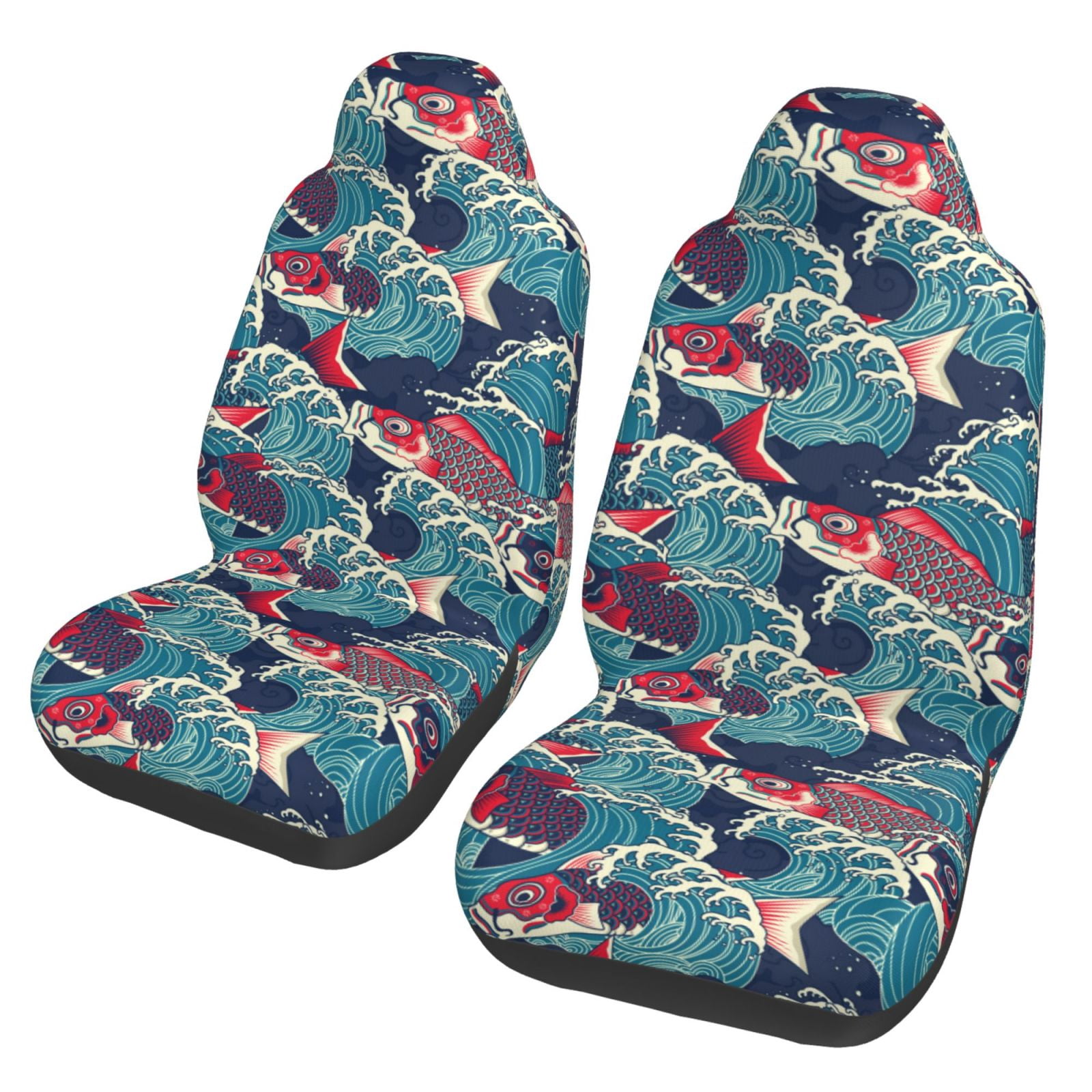 Gaeub Fish In The Wave 2Pack Full Set Car Seat Covers with Soft Padding ...