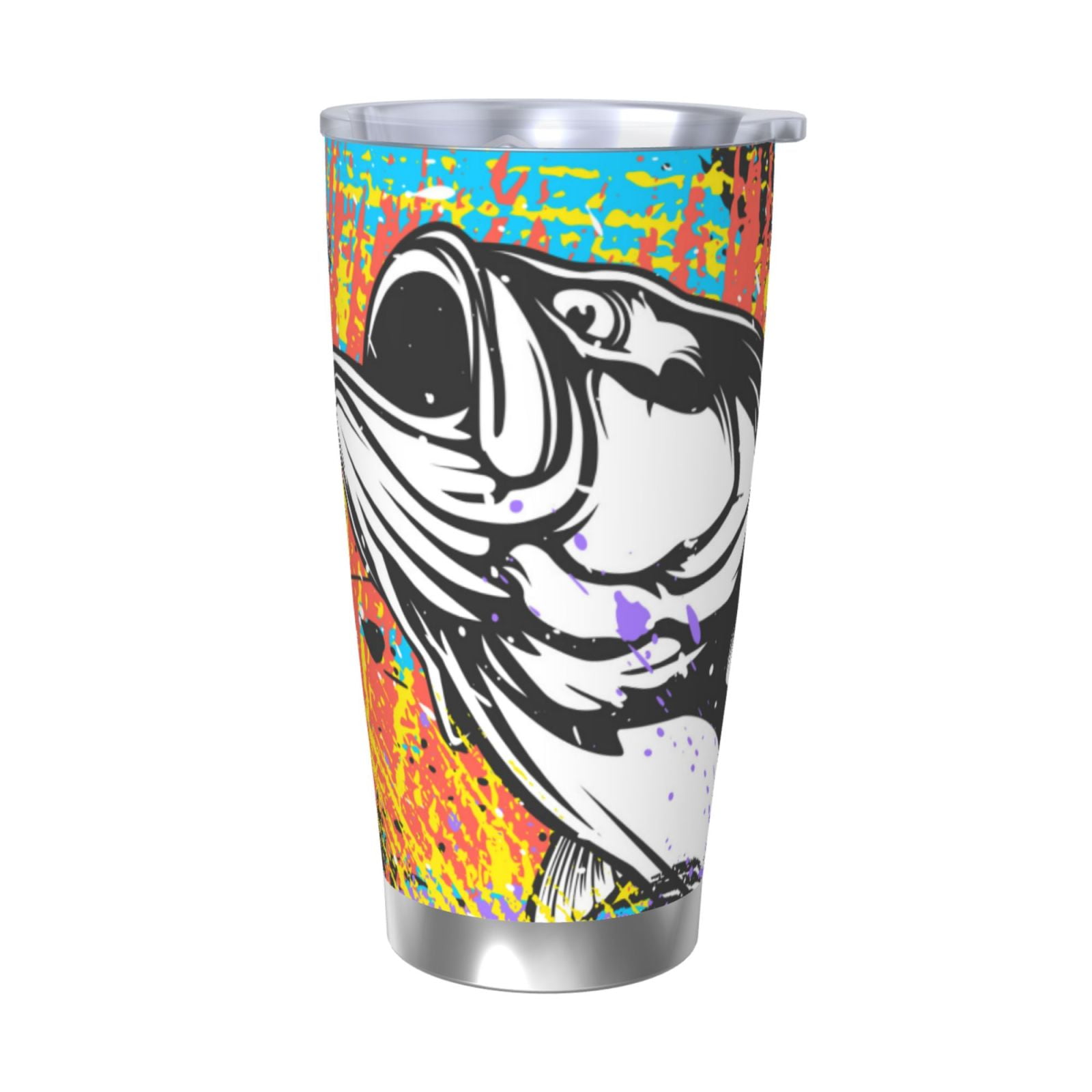 Gaeub Fishing Bass Print 20-Ounce Stainless Steel Car Cup,Tumblers Cups ...
