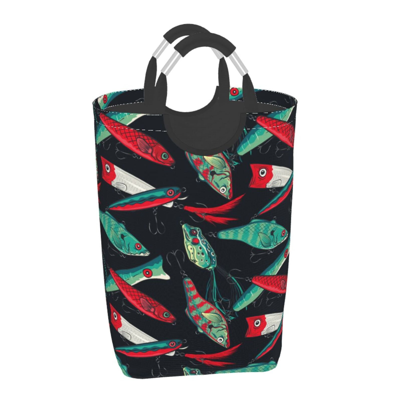 Gaeub Fishing Lure Print 50L Large Laundry Hampers with Handles ...