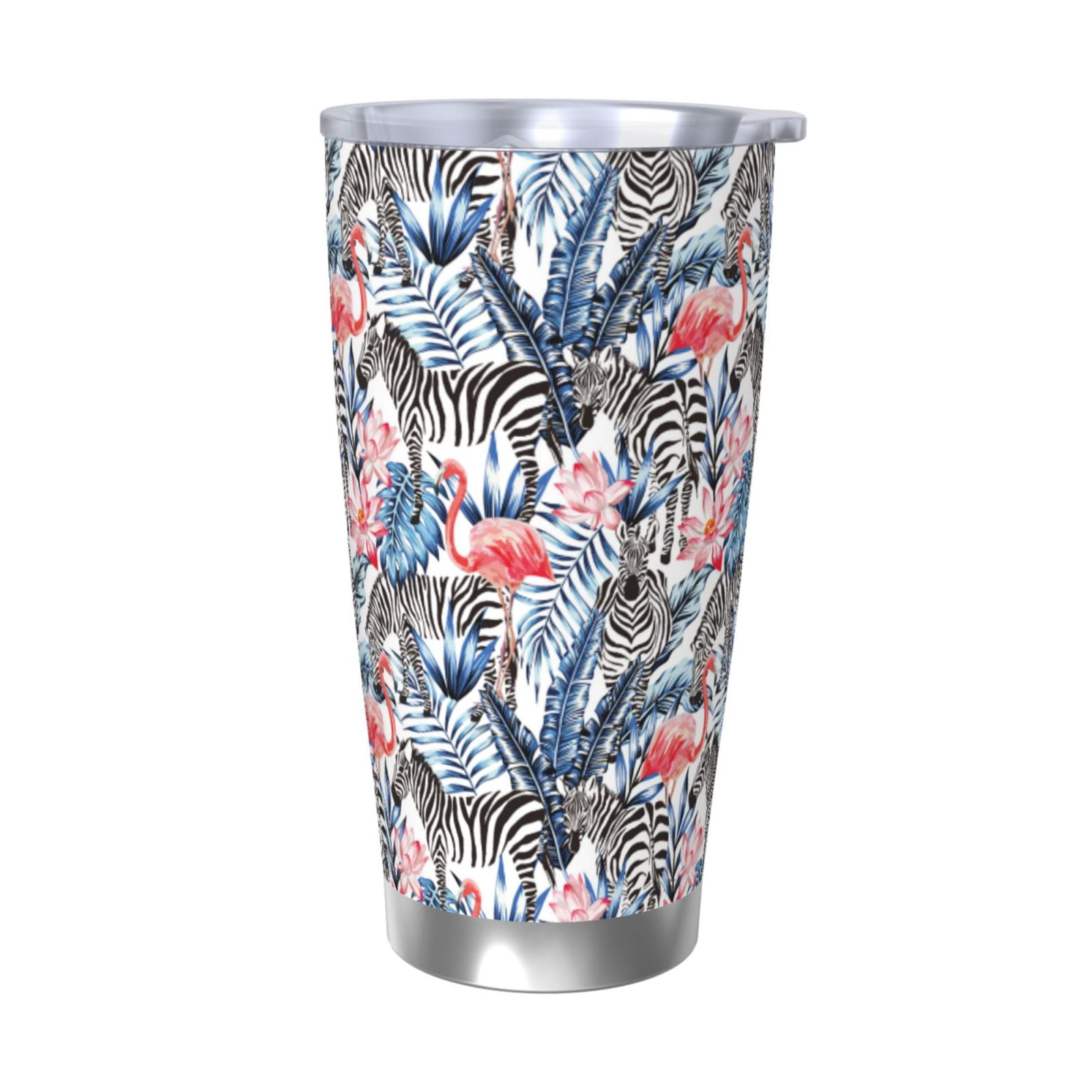Gaeub Flamingo And Zebra Print 20-Ounce Stainless Steel Car Cup ...