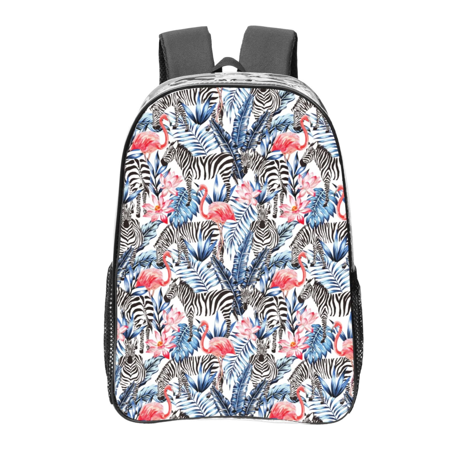 Gaeub Flamingo And Zebra Print Clear Backpack ,Clear Transparent ...