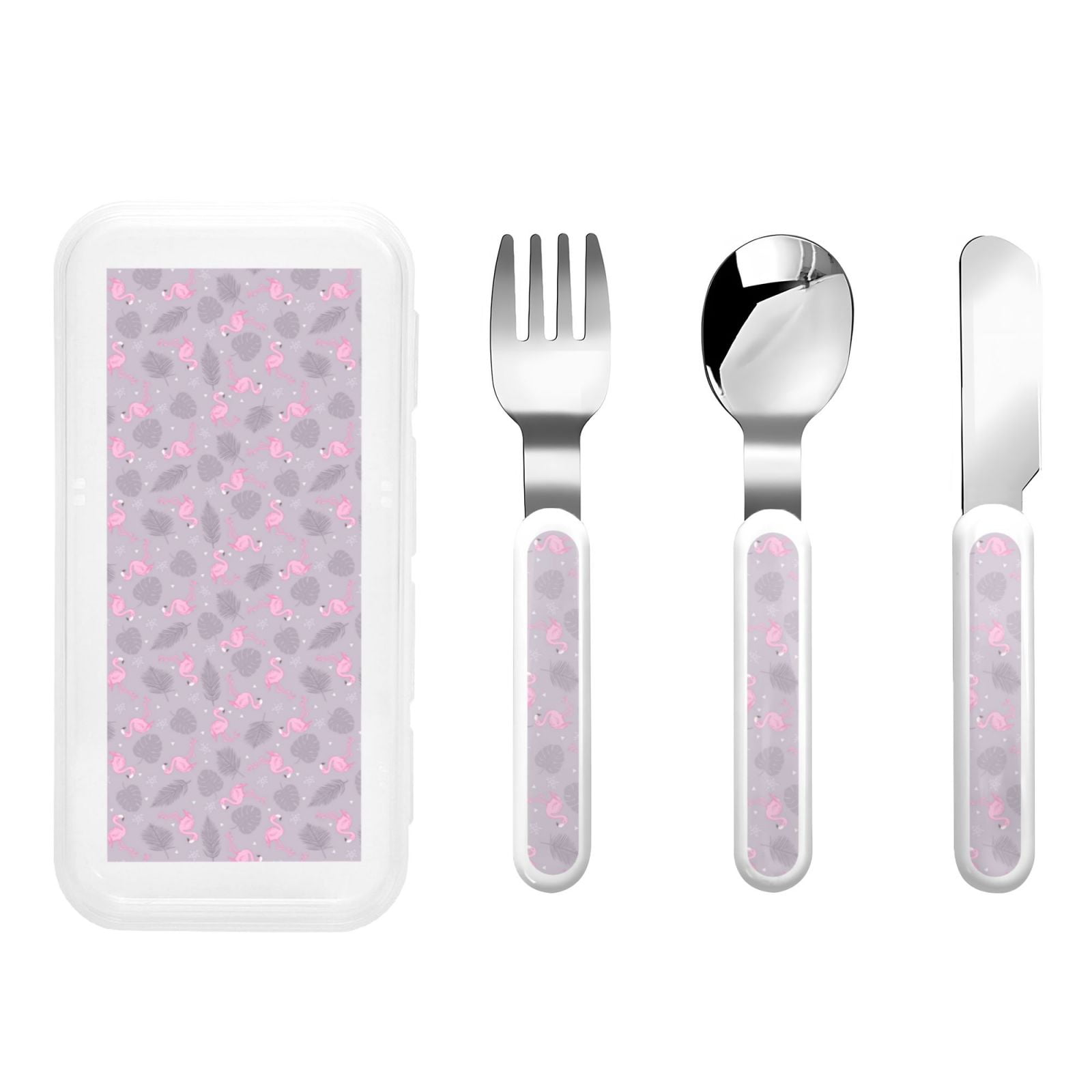 Gaeub Flamingo Print 3-Piece Children Knife Spoon Fork Set,Stainless ...