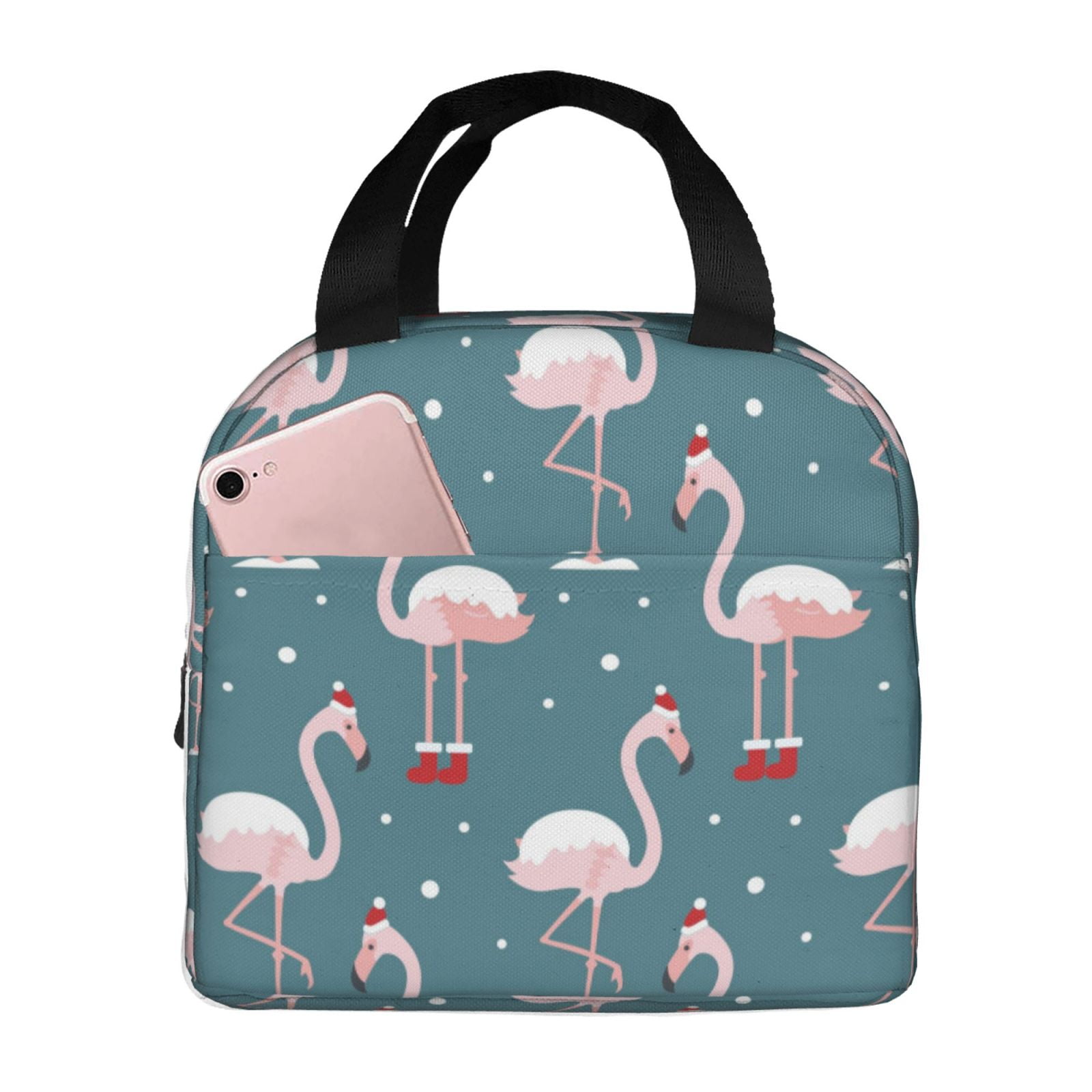 Gaeub Flamingo Print Lunch Bag Lunch Box for Women Men,Reusable Insulated Lunch Bags for Adults ...