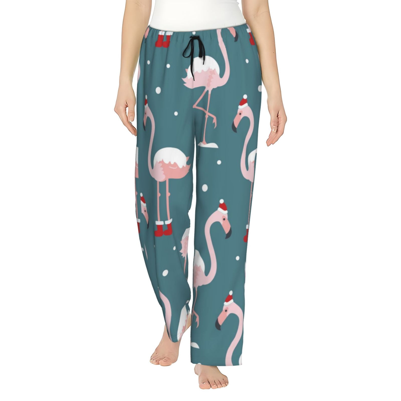 Gaeub Flamingo Soft Pajama Pants for Women, Wide Leg Comfy Casual ...