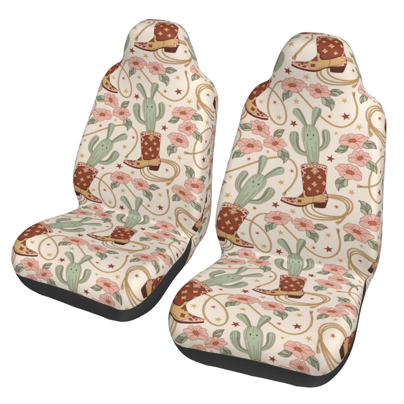 Gaeub Floral Cowboy Boots 2Pack Full Set Car Seat Covers with Soft ...