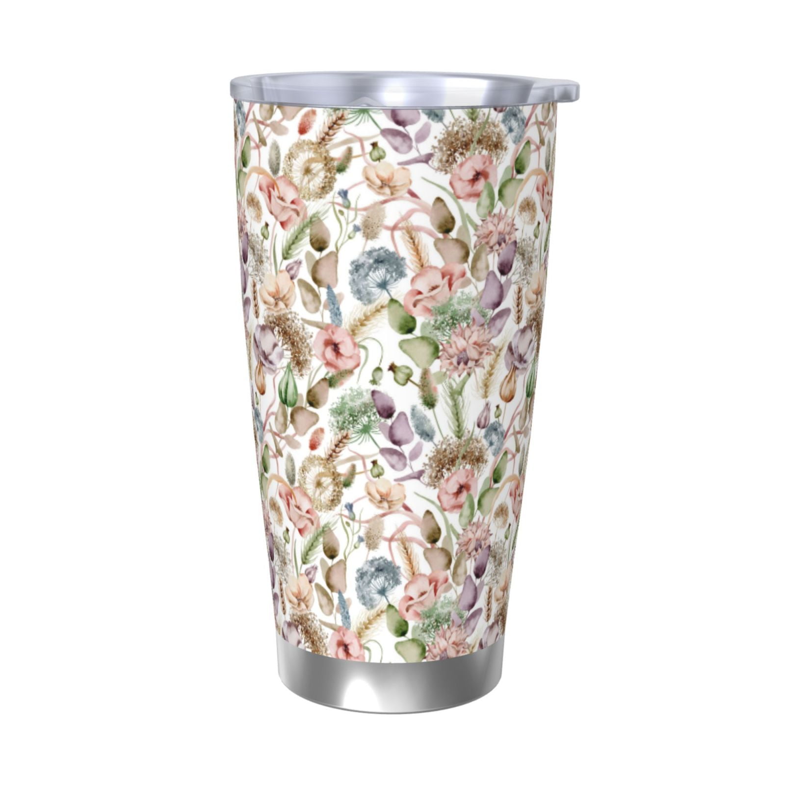 Gaeub Floral Print 20-Ounce Stainless Steel Car Cup,Tumblers Cups with ...