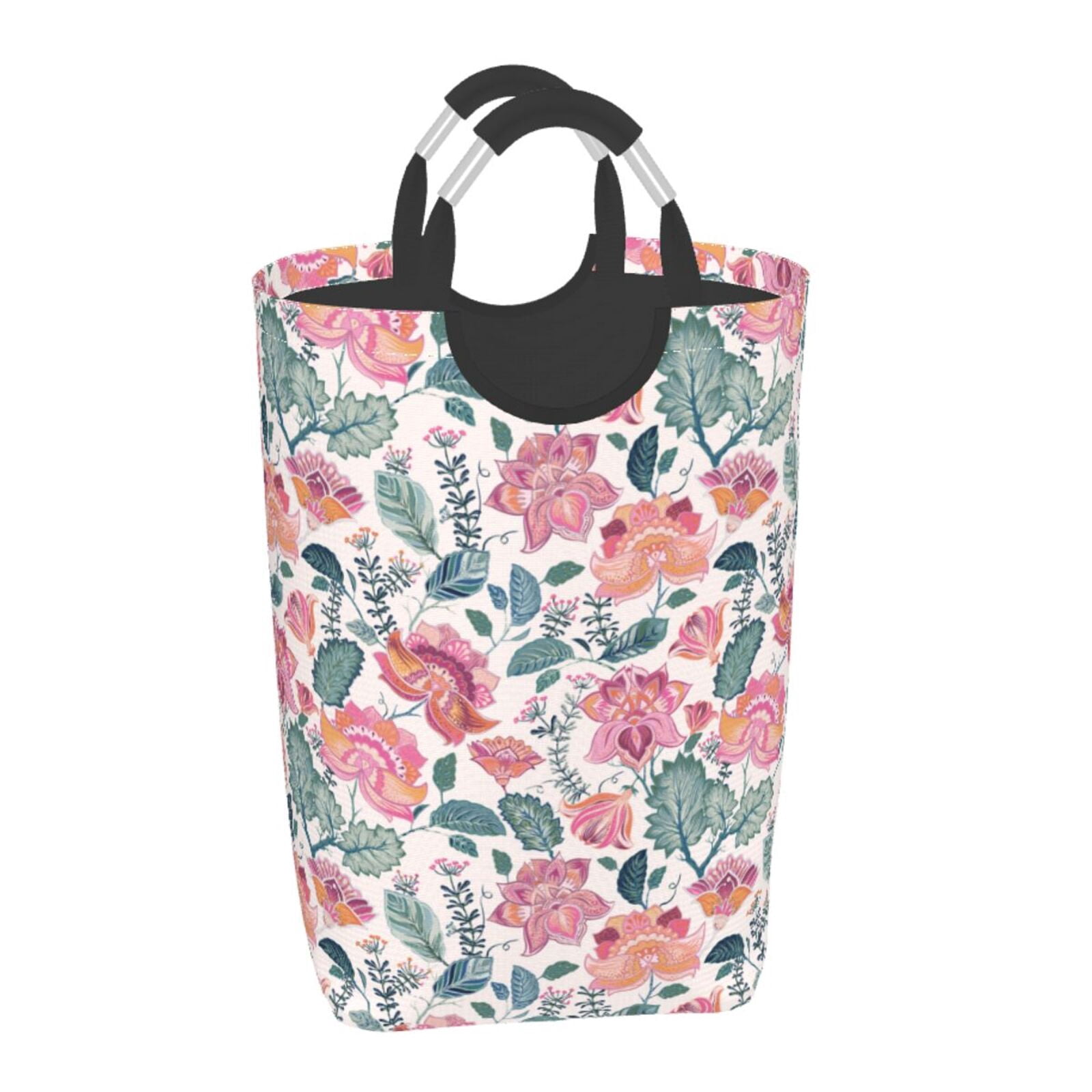 Gaeub Flower Leaves Print 50L Large Laundry Hampers with Handles ...
