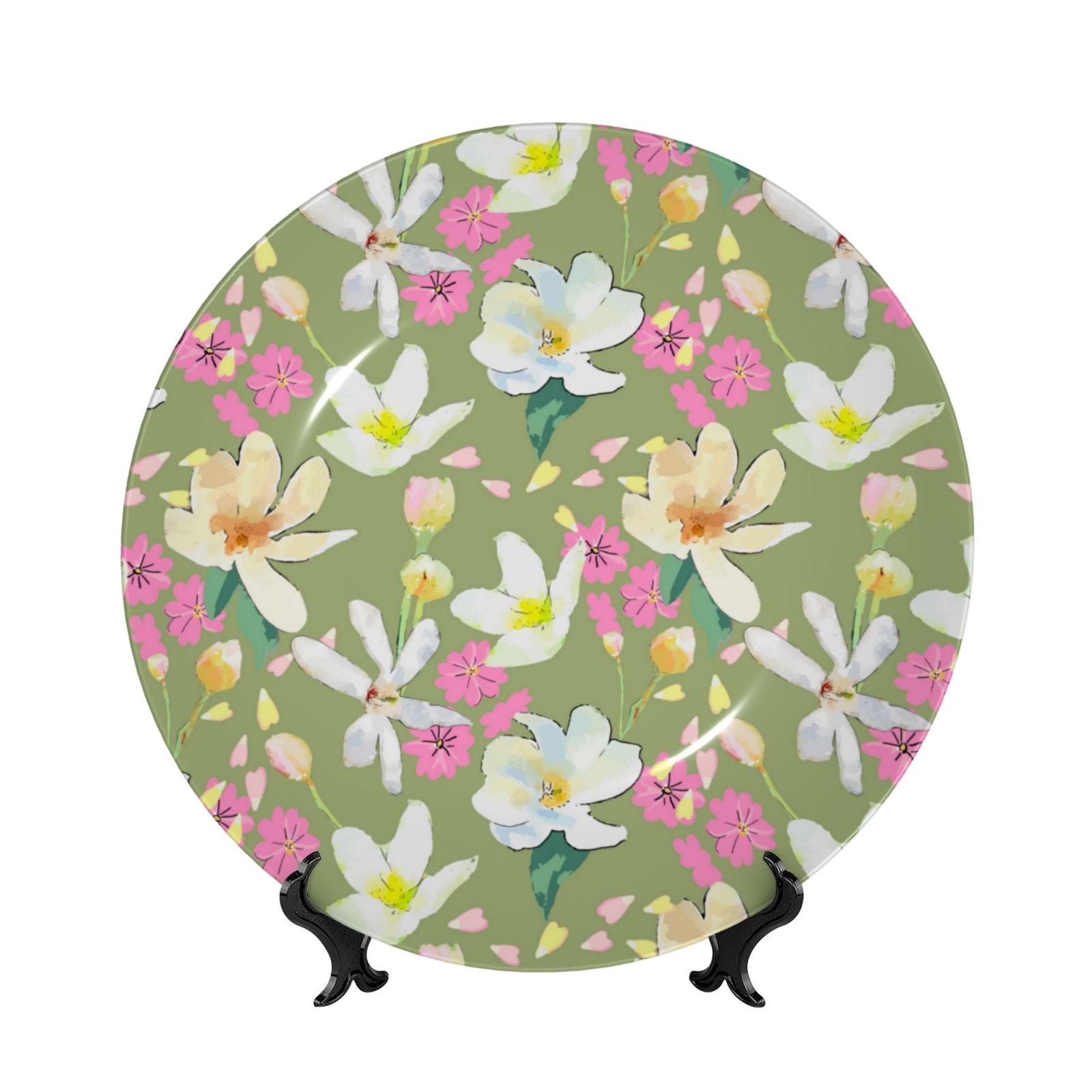 Gaeub Flowers And Buds Print Ceramic Plate,Dinner Plates,Bone China ...