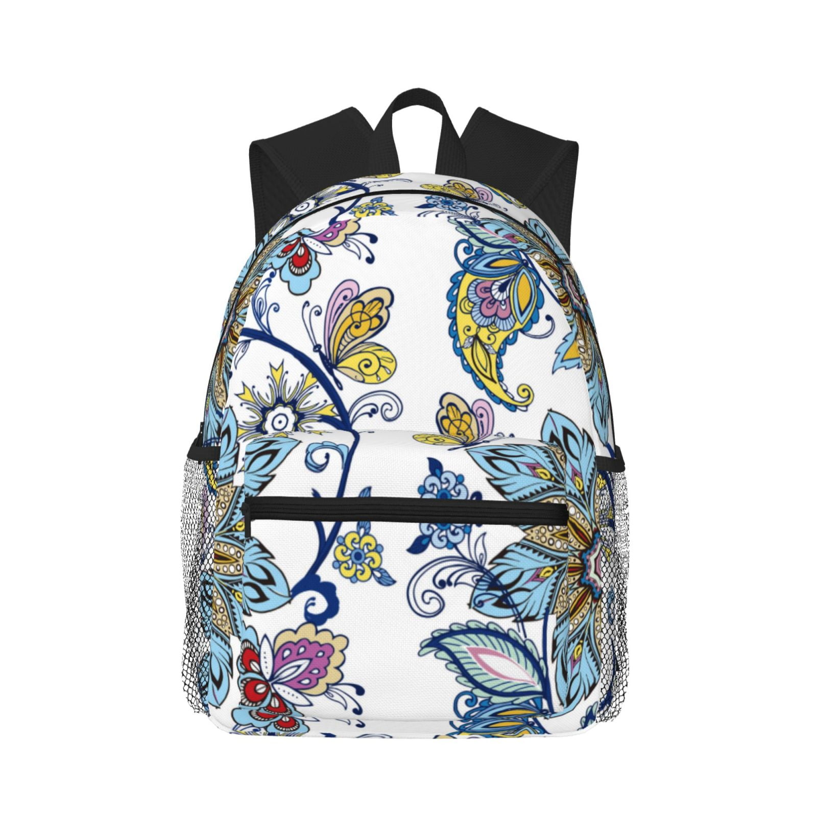 Gaeub Flowers and Butterflies School Backpack Waterproof Bookbag for ...