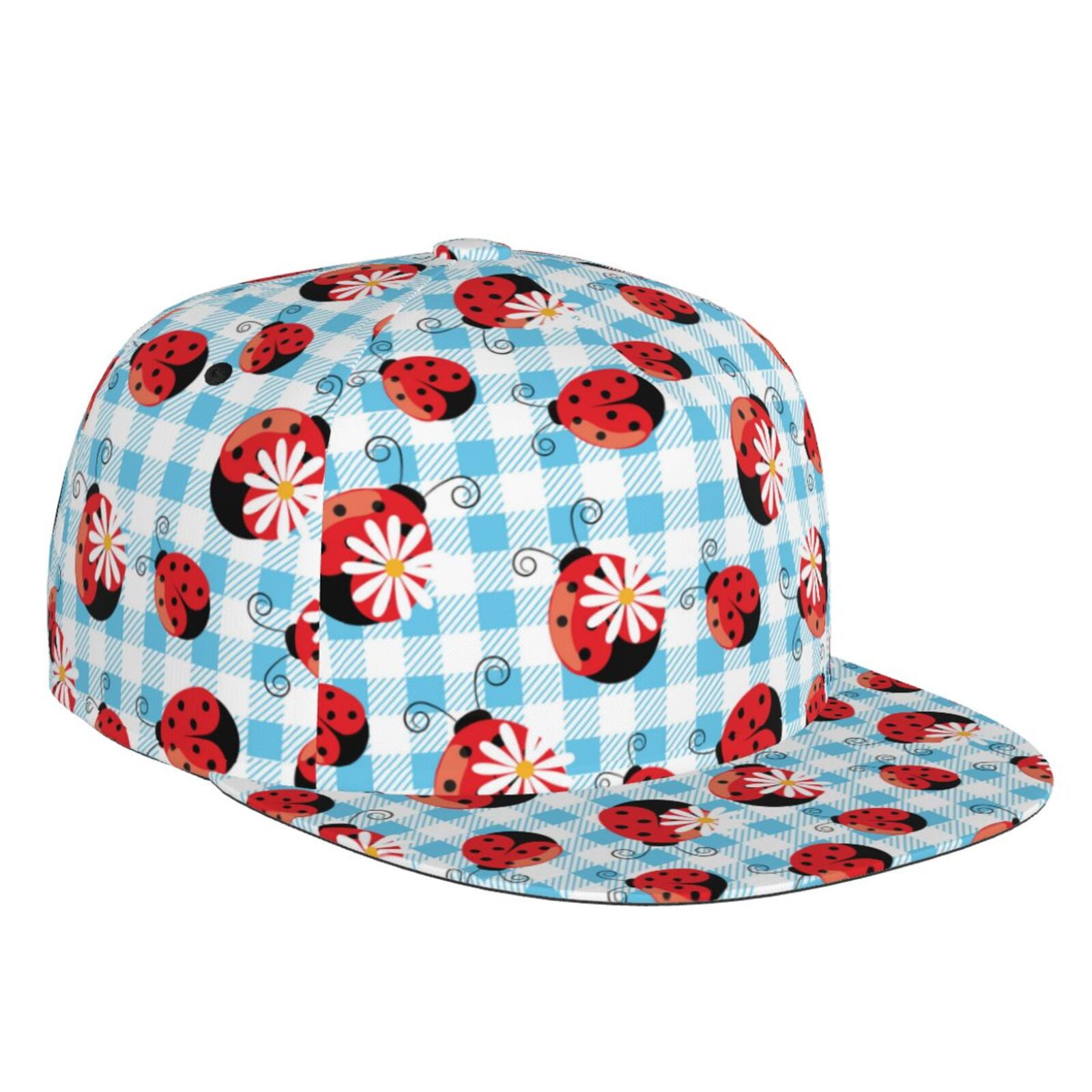 Gaeub Flowers and Lady Bugs Flat Bill Snapback Hats Baseball Caps with ...