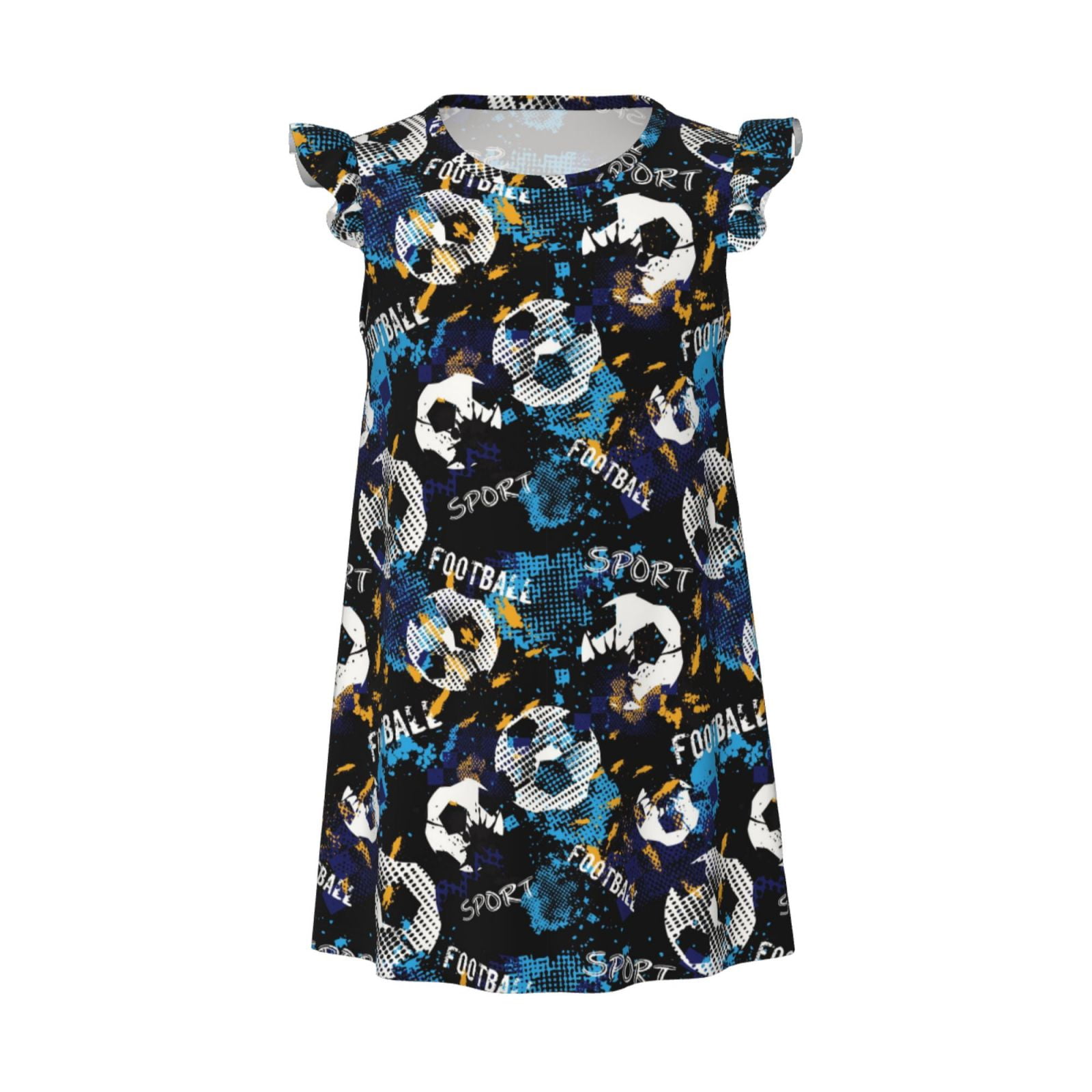 Gaeub Football Girls Pajamas Dress, Comfortable Nightwear, Printed ...