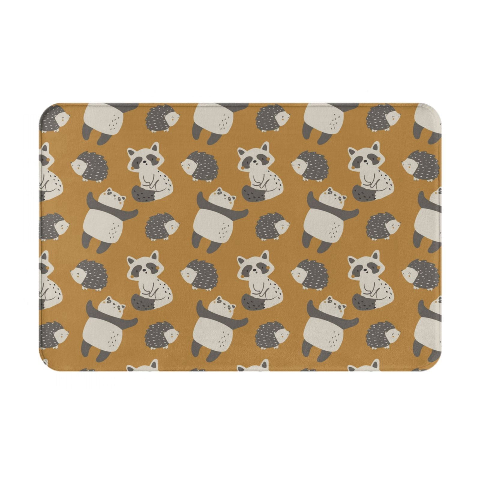 Gaeub Forest Animal Print Door Mat with Heavy Duty Backing,Welcome Mats ...