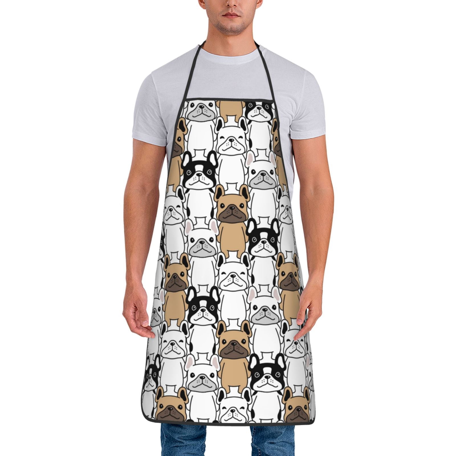 Gaeub French Bulldog 2 Print Apron for Men and Women,Waterproof Apron ...