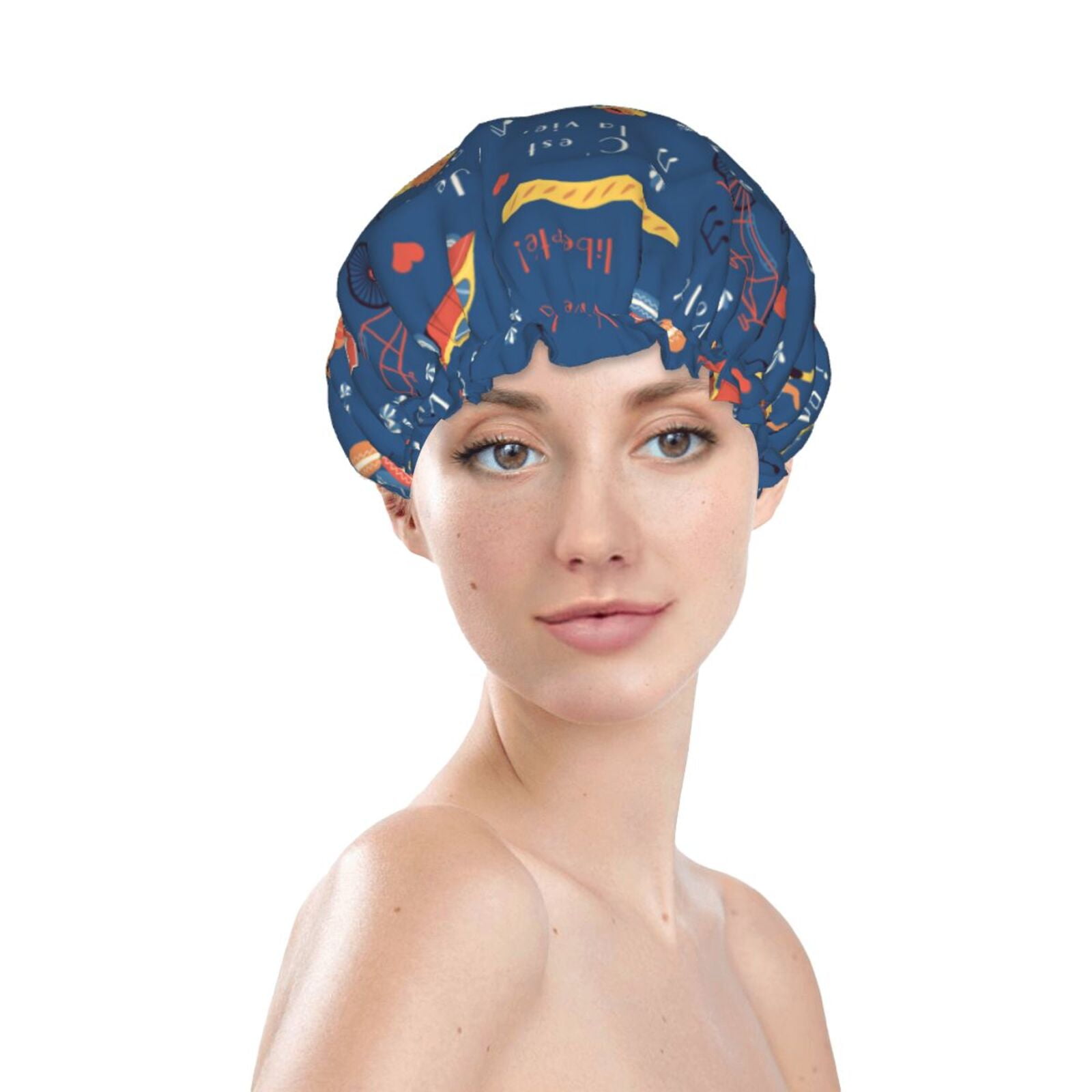 Gaeub French Bulldog Dog In Beret Shower Caps for Women Men,Double ...