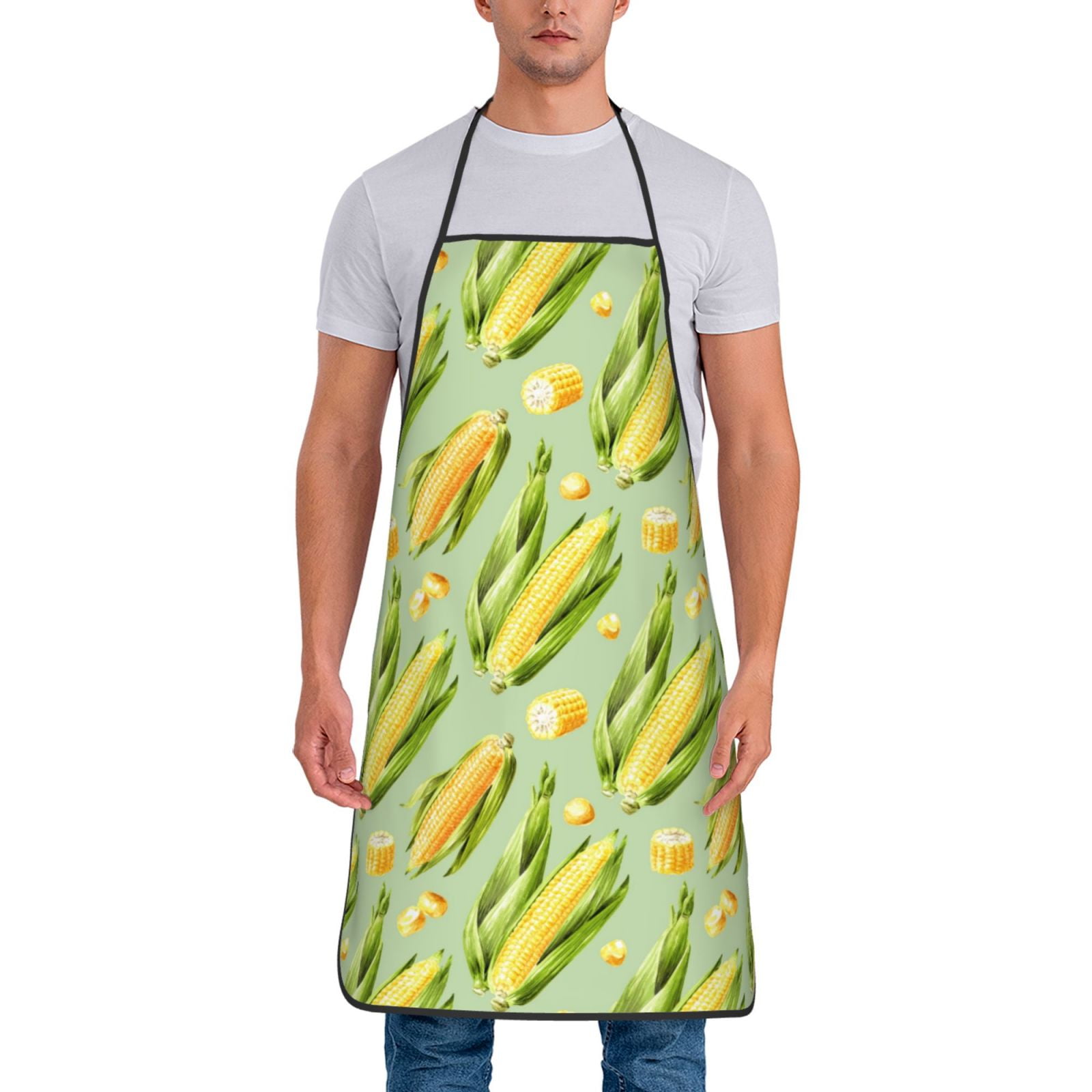 Gaeub Fresh Sweet Corn Print Apron for Men and Women,Waterproof Apron ...