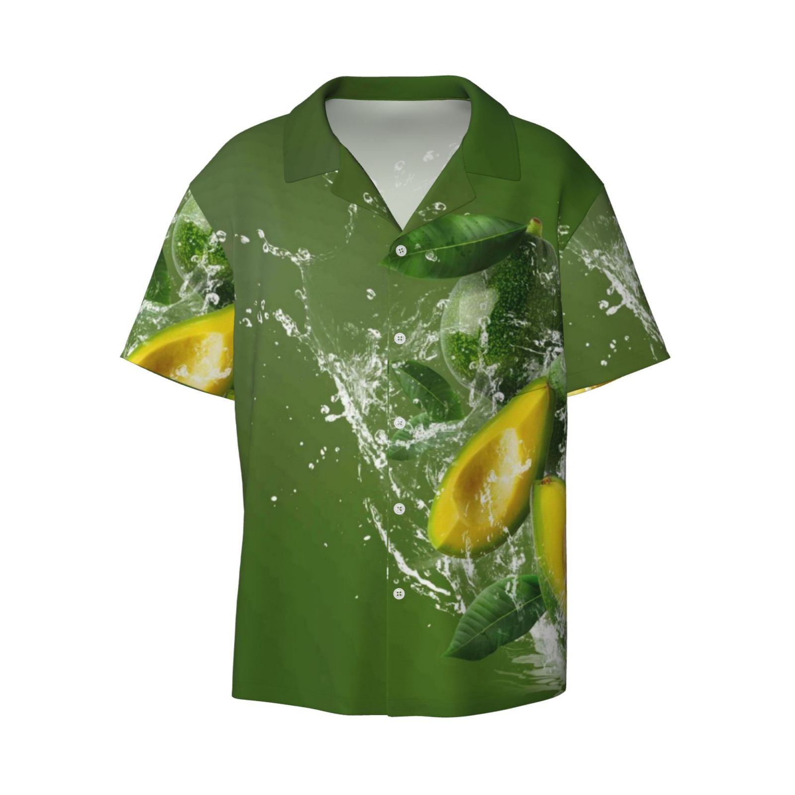 Gaeub Friut Avocado Men's Lapel Short Sleeve Shirt, Relaxed Fit Shirt ...