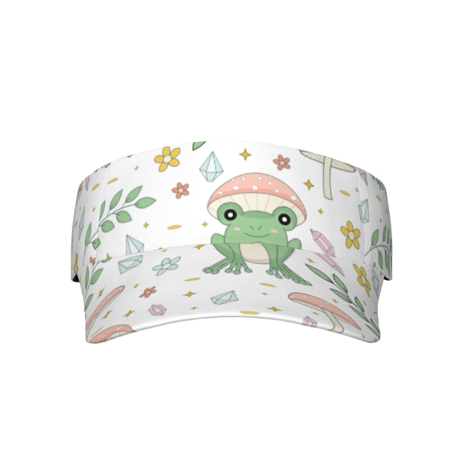 Gaeub Frog and Mushrooms Sun Visor Hats with Empty Top and Adjustable ...