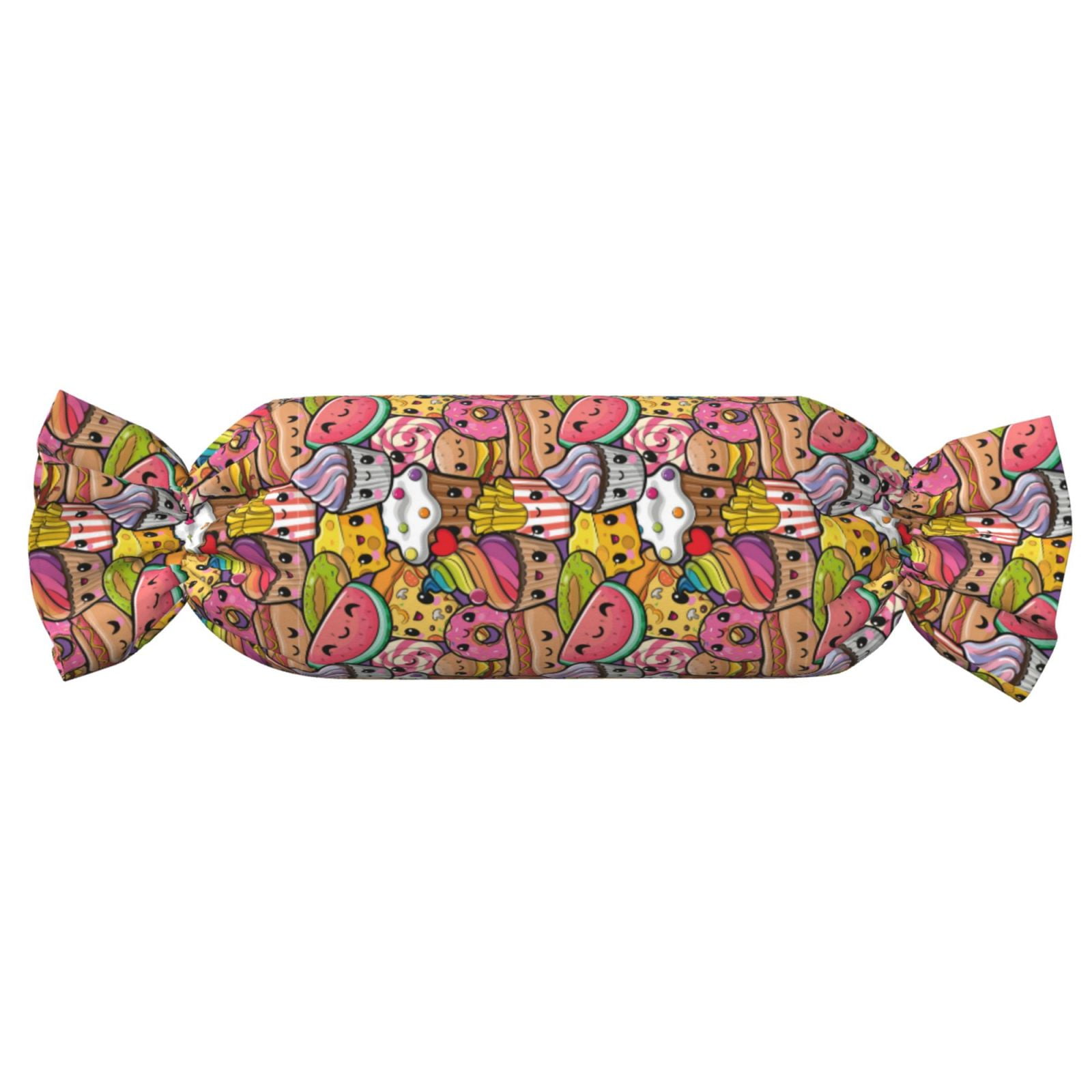 Gaeub Fruit-Flavored Ice-Cream Print Candy Pillow Cylindrical Pillows ...