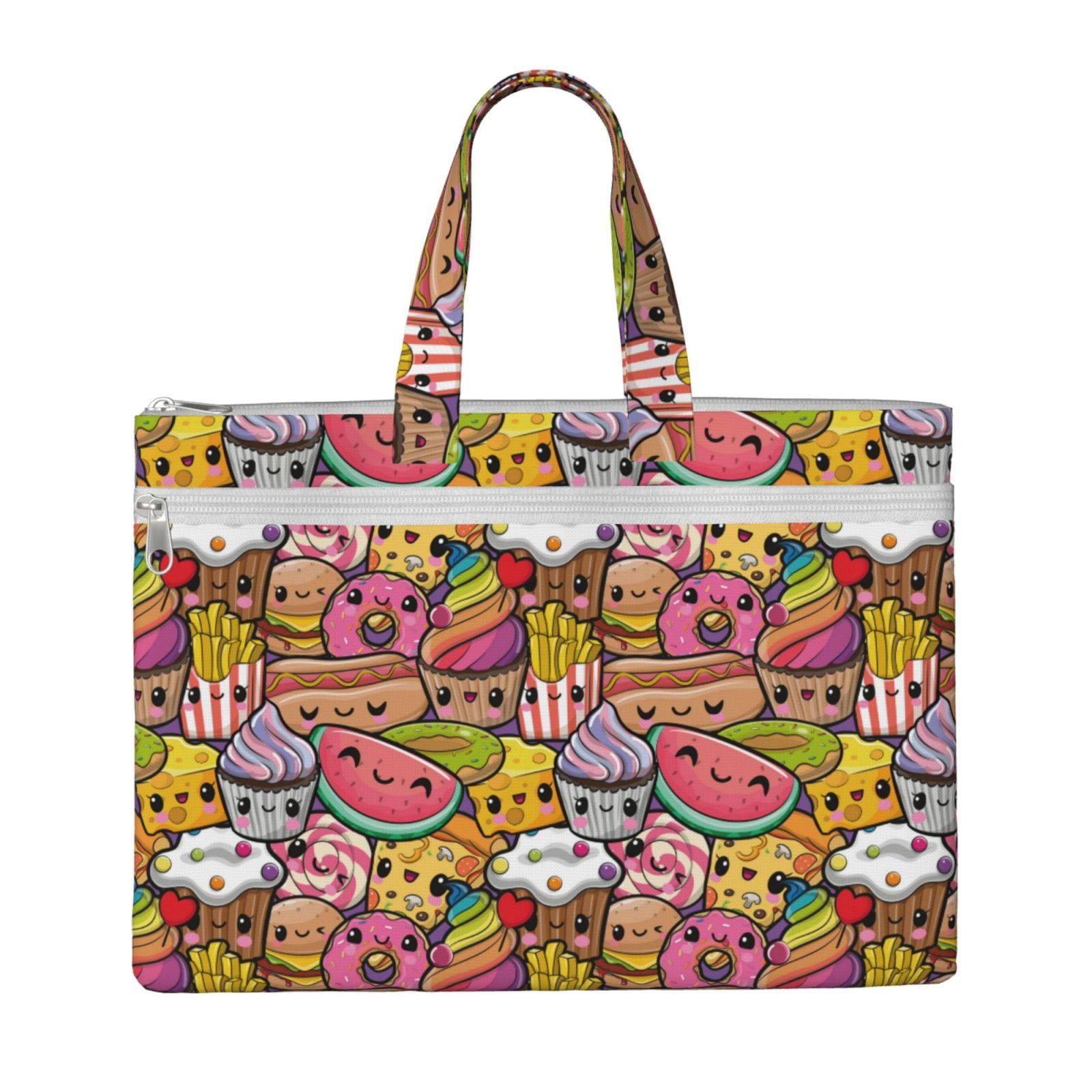 Gaeub Fruit-Flavored Ice-Cream Print Canvas Tote File Bag,Laptop Tote ...