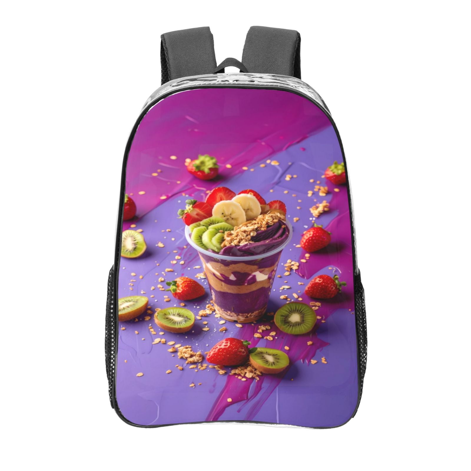Gaeub Fruit Parfait Colorful Print Clear Backpack ,Clear Transparent ...