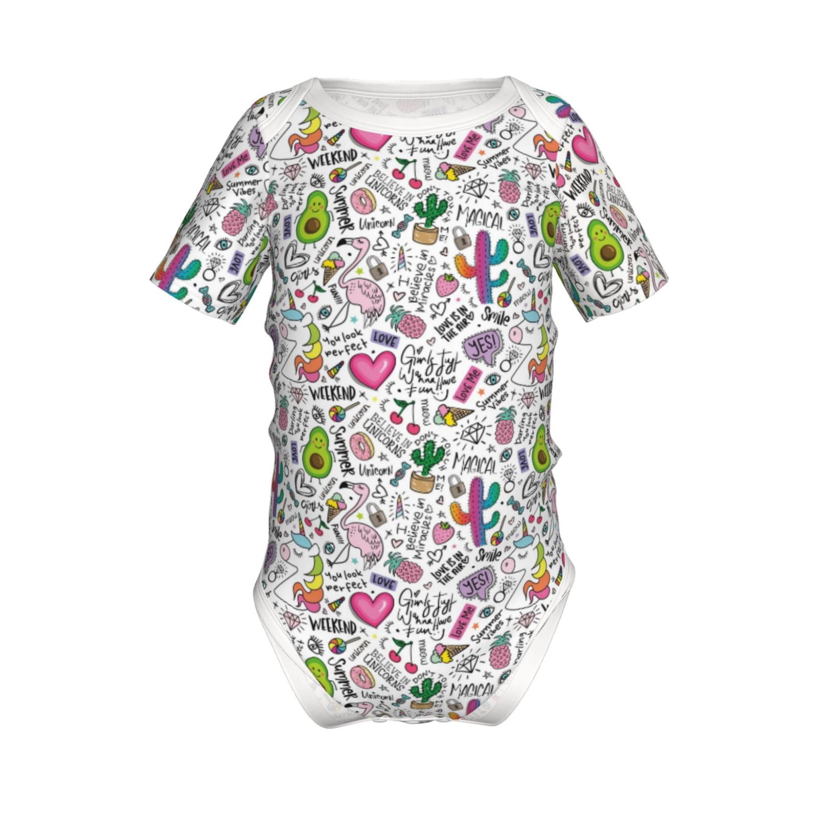 Gaeub Fun Animal with Unicorn Print Infant Climbing Onesie,Toddler ...