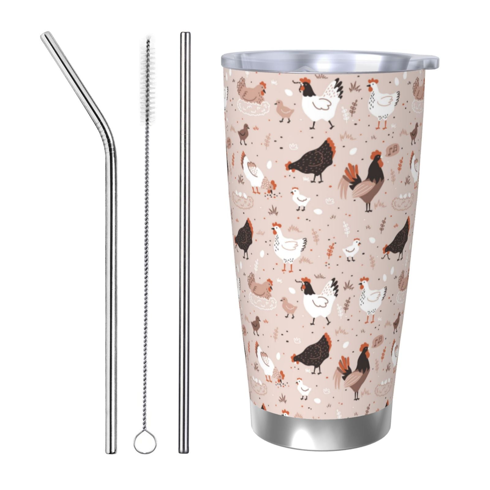 Gaeub Funny Chicken Print 20-Ounce Stainless Steel Car Cup,Tumblers ...