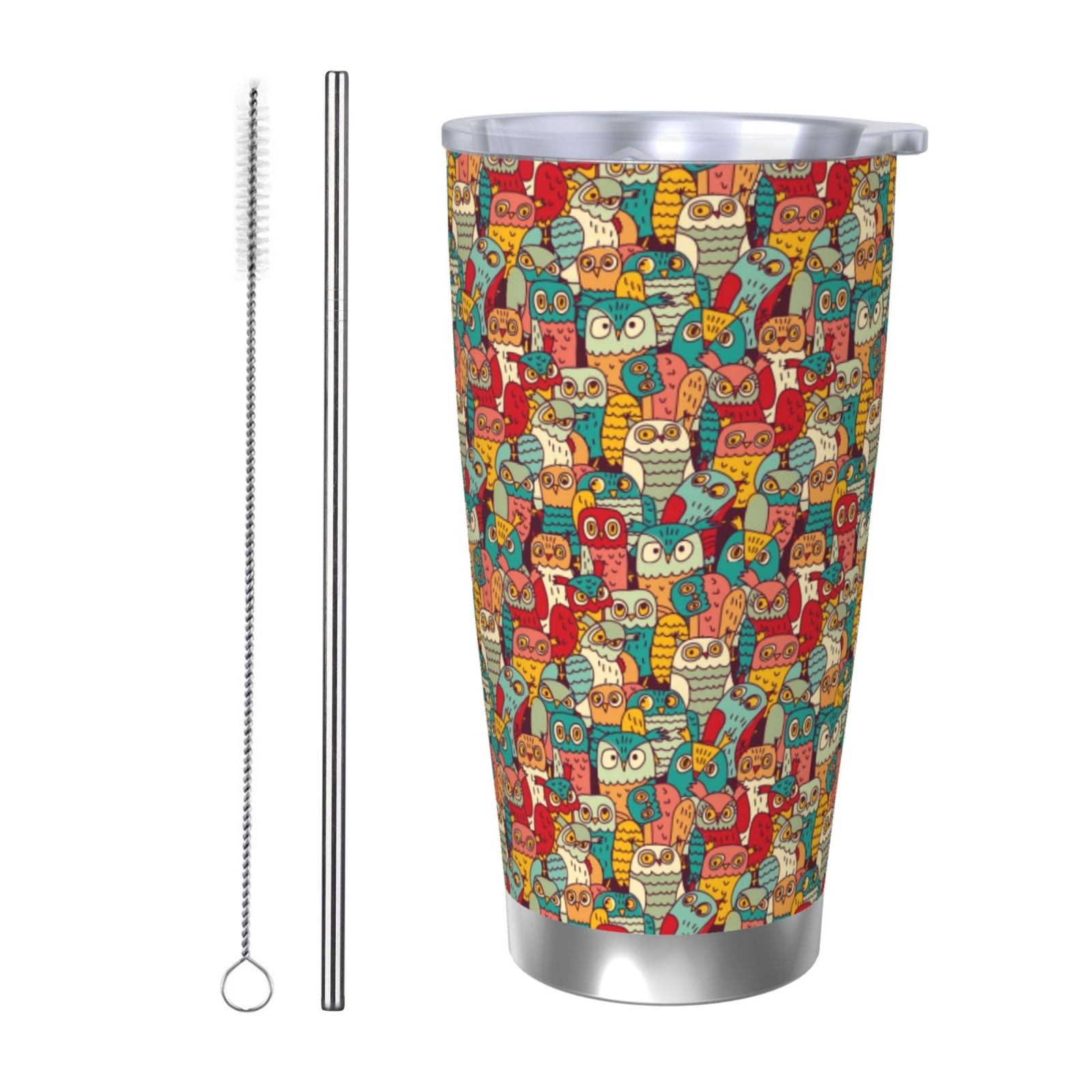 Gaeub Funny Owl Bird Print 20-Ounce Stainless Steel Car Cup,Tumblers ...