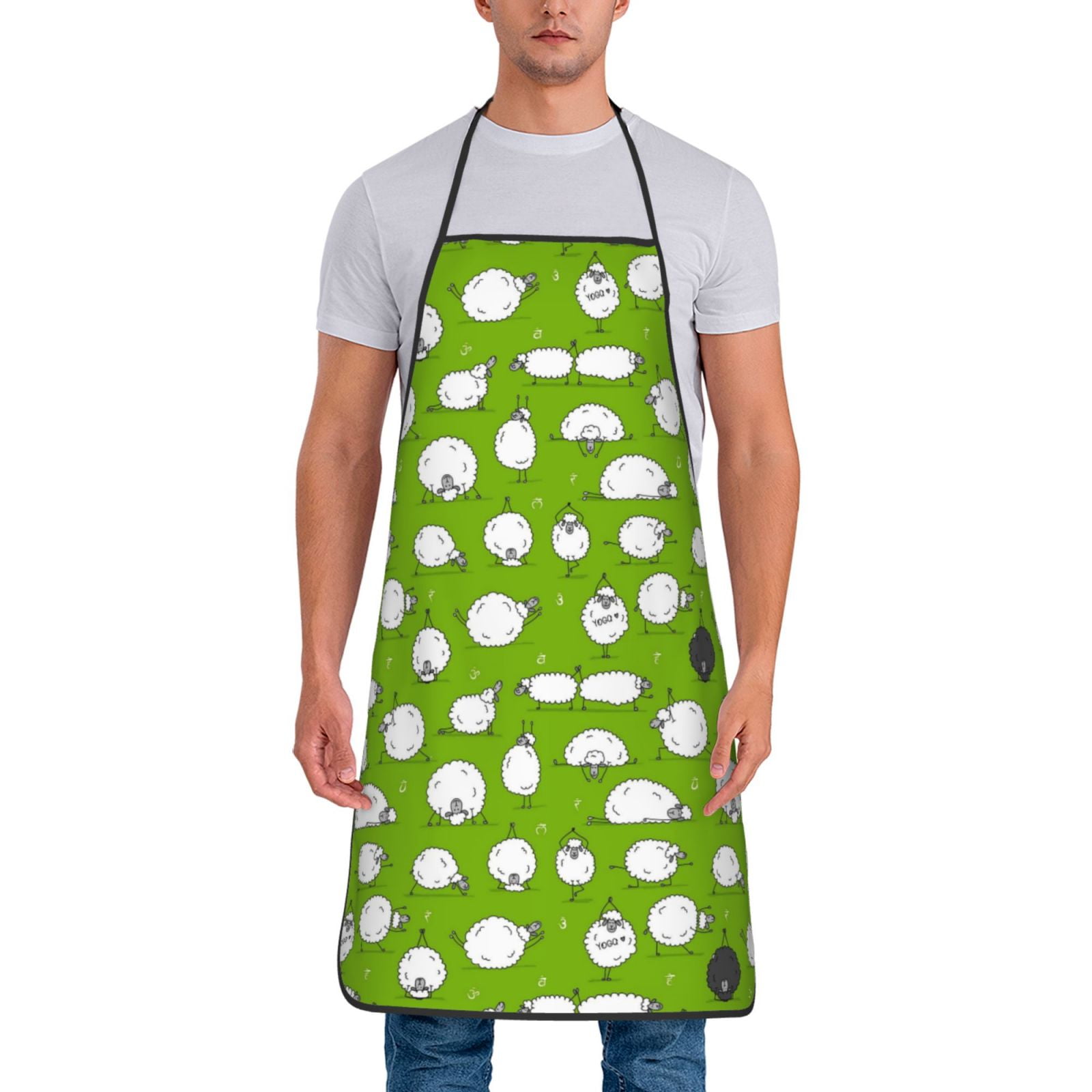 Gaeub Funny Sheep Doing Yoga Print Apron for Men and Women,Waterproof ...
