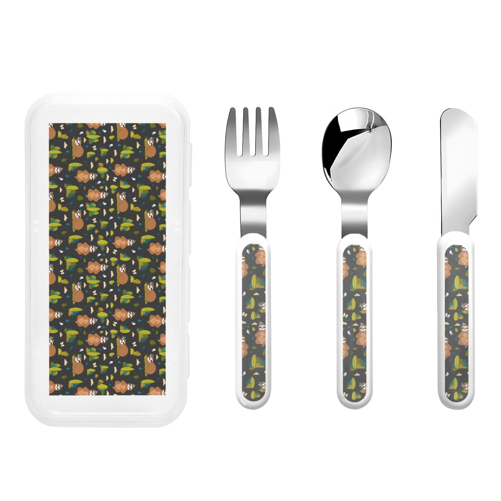 Gaeub Funny Sloths In The Forest Print 3-Piece Children Knife Spoon ...