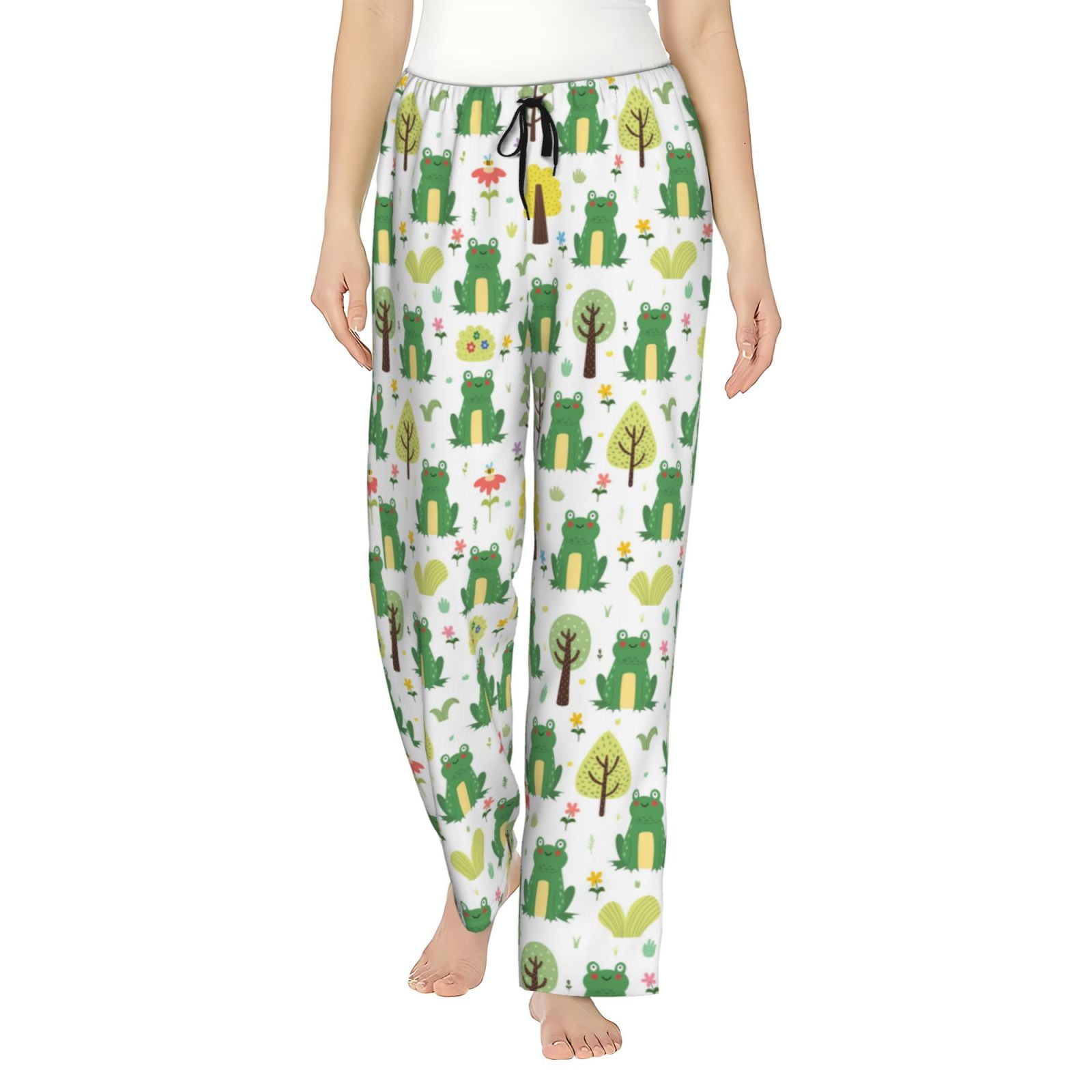 Gaeub Funny Toad Soft Pajama Pants for Women, Wide Leg Comfy Casual ...
