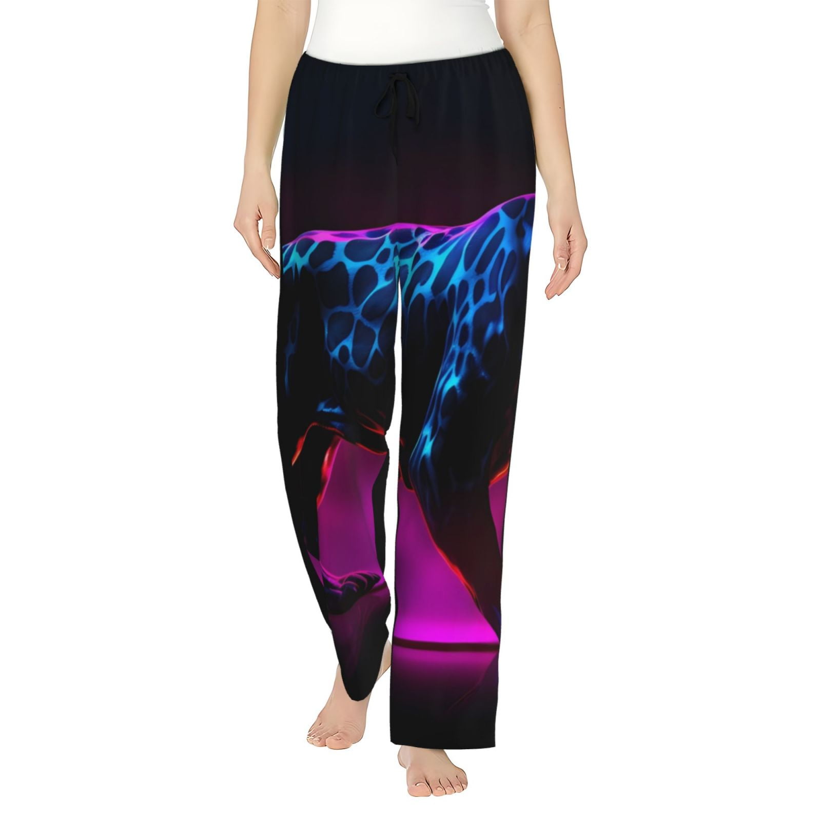 Gaeub Futuristic Purple Panther A、 Soft Pajama Pants for Women, Wide ...