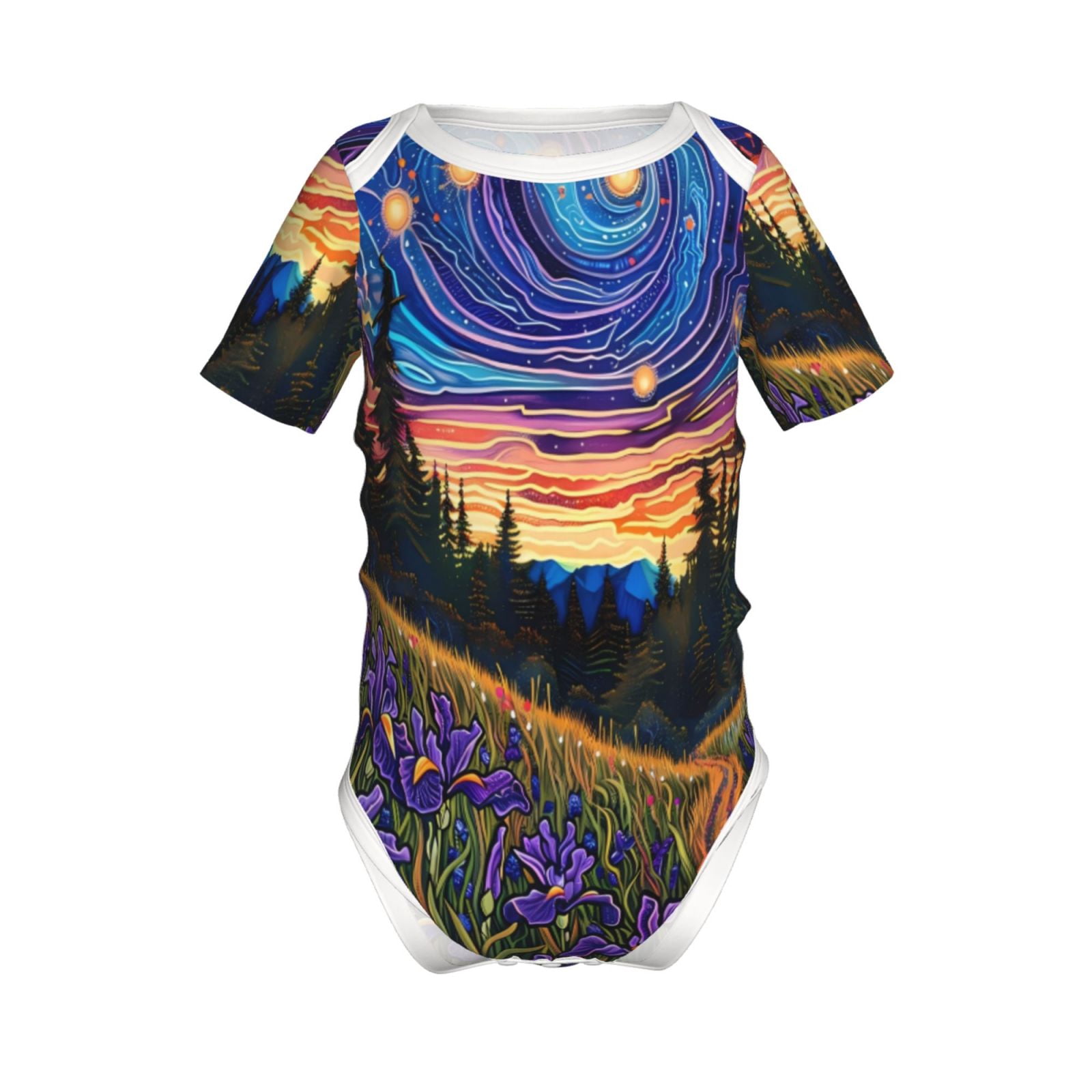 Gaeub Galactic Night Over Meadow Print Infant Climbing Onesie,Toddler ...
