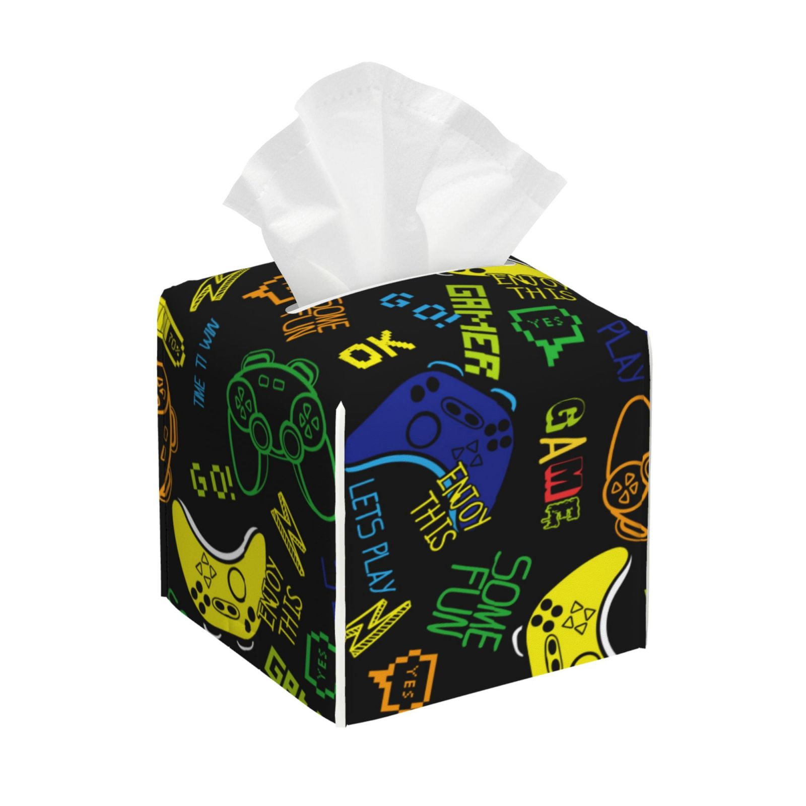 Gaeub Game Play Print Leather Tissue Box Cover Square,Tissue Holder ...