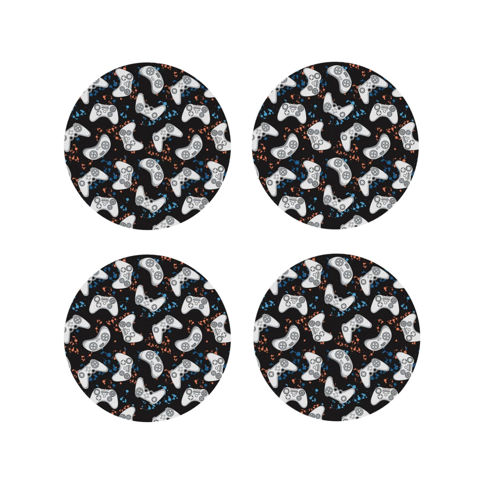 Gaeub Game Print 4 Pcs Leather Coasters for Drinks ,Drink Coasters Sets ...