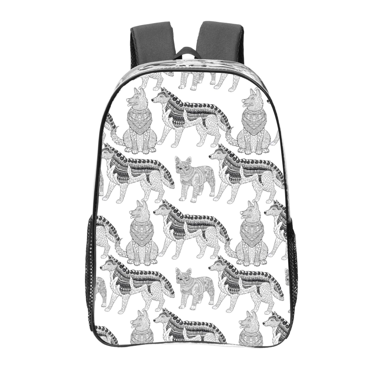 Gaeub German Shepherd Dog Print Clear Backpack ,Clear Transparent ...