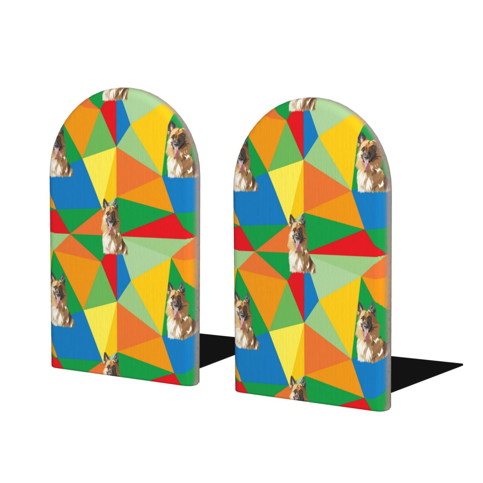 Gaeub German Shepherd Dog Wood Bookends, Non-Slip Bookends, Heavy Duty ...
