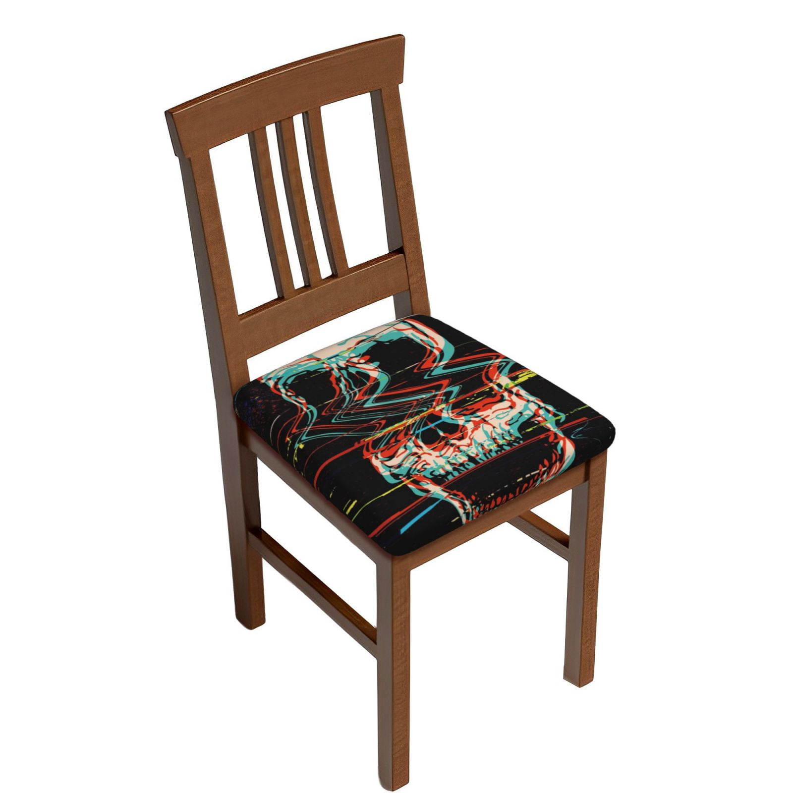 Gaeub Glitch Screaming Skull Square Chair Seat Covers, Stretch Fitted ...