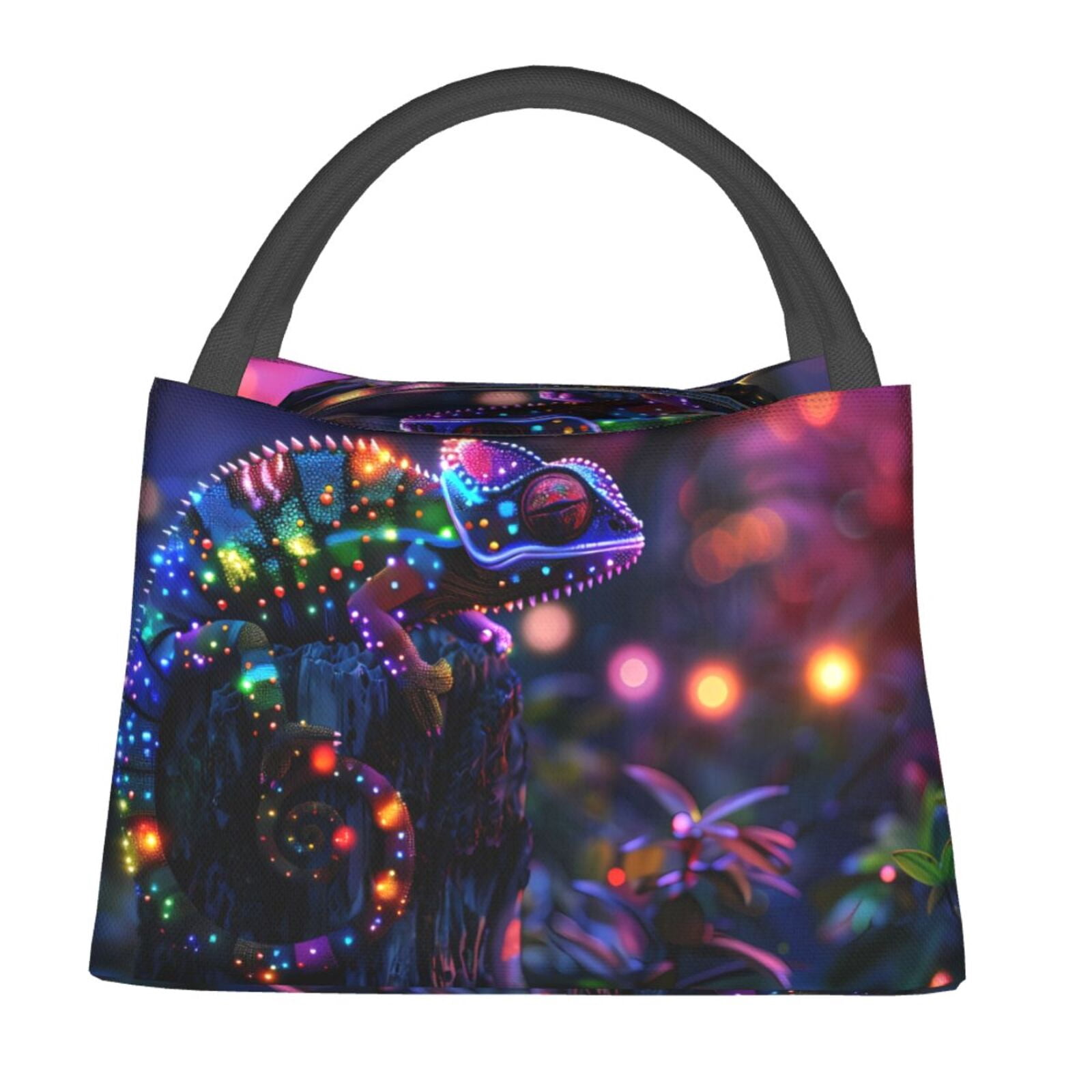 Gaeub Glowing Chameleon Fantasy Art Collapsible Cooler Bag Insulated ...