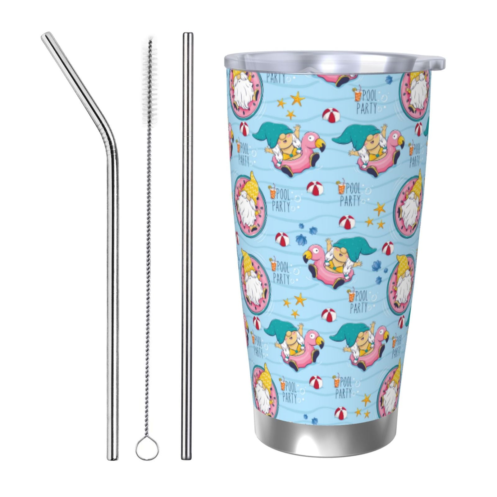 Gaeub Gnome Pool Party Print 20-Ounce Stainless Steel Car Cup,Tumblers ...