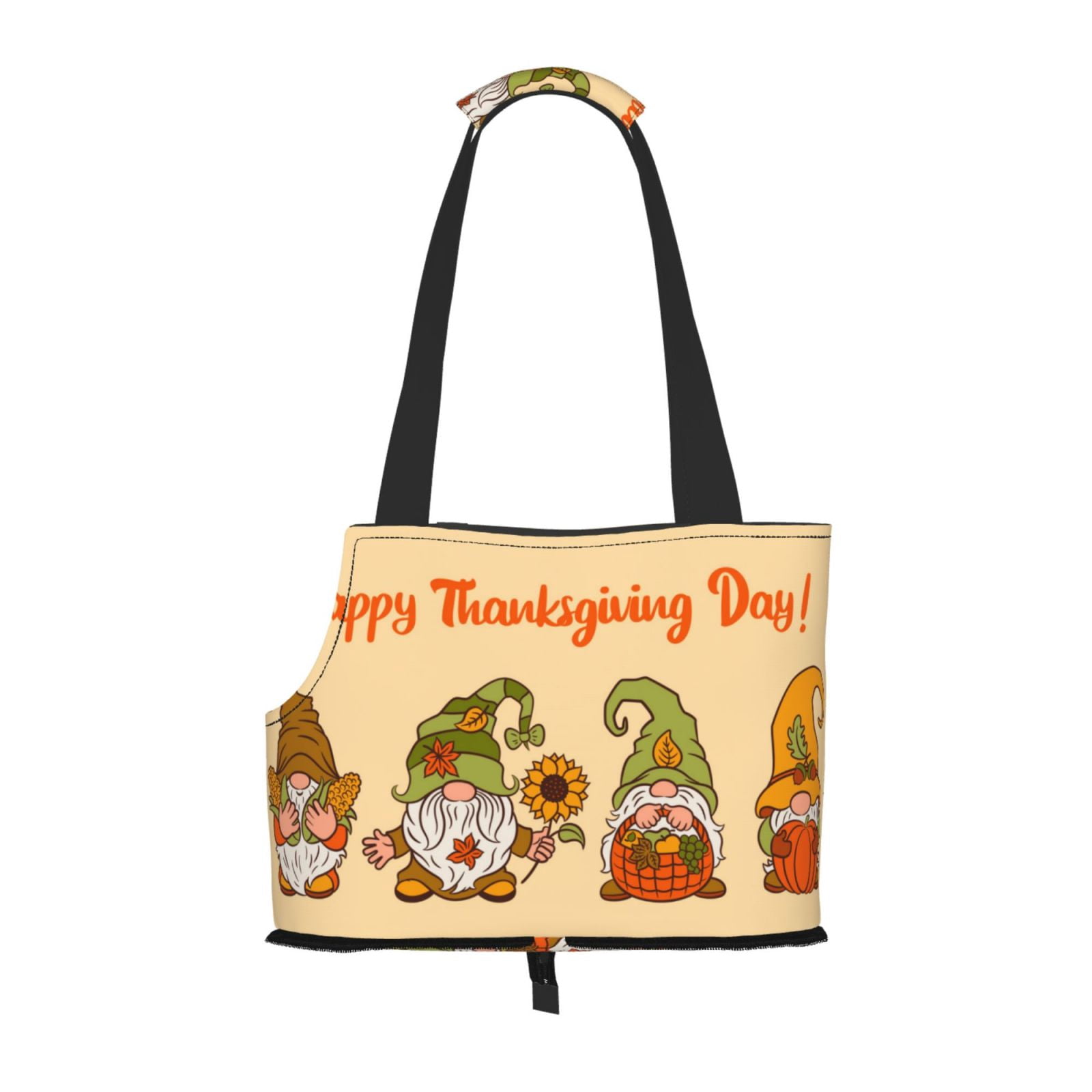 Gaeub Gnomes Happy Thanksgiving Print Purse Carrier with Safety Tether ...