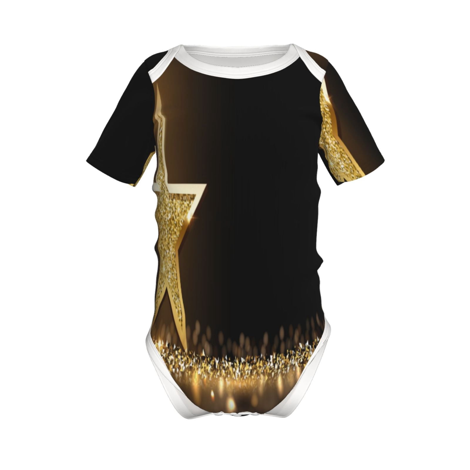 Gaeub Gold Glittering Stars Print Infant Climbing Onesie,Toddler Outfit ...