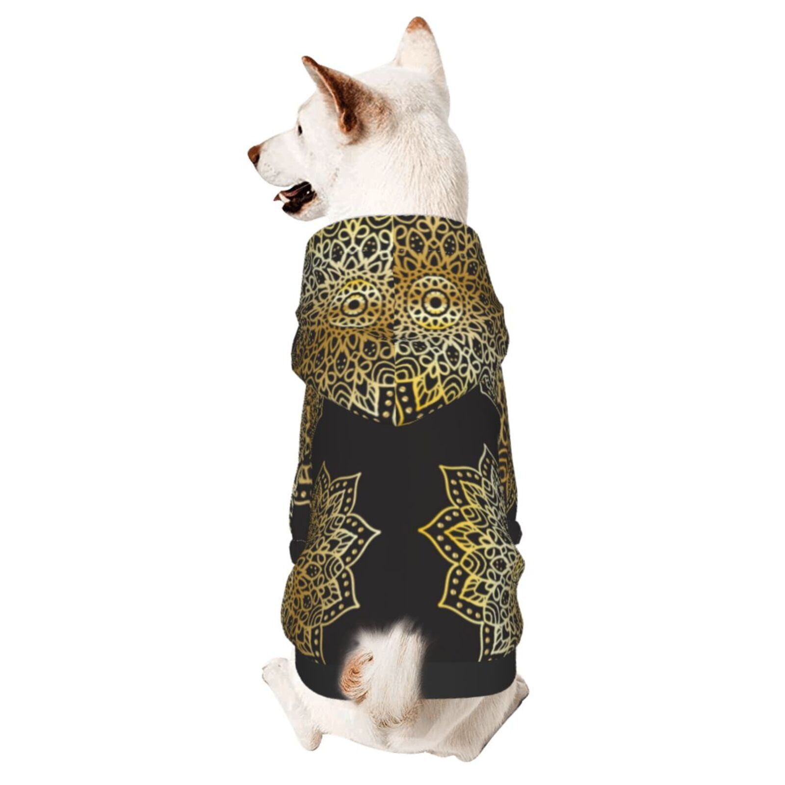 Gaeub Gold Mandala Print Small Pets Wear Hoodies,Dog Pullover,Cat ...