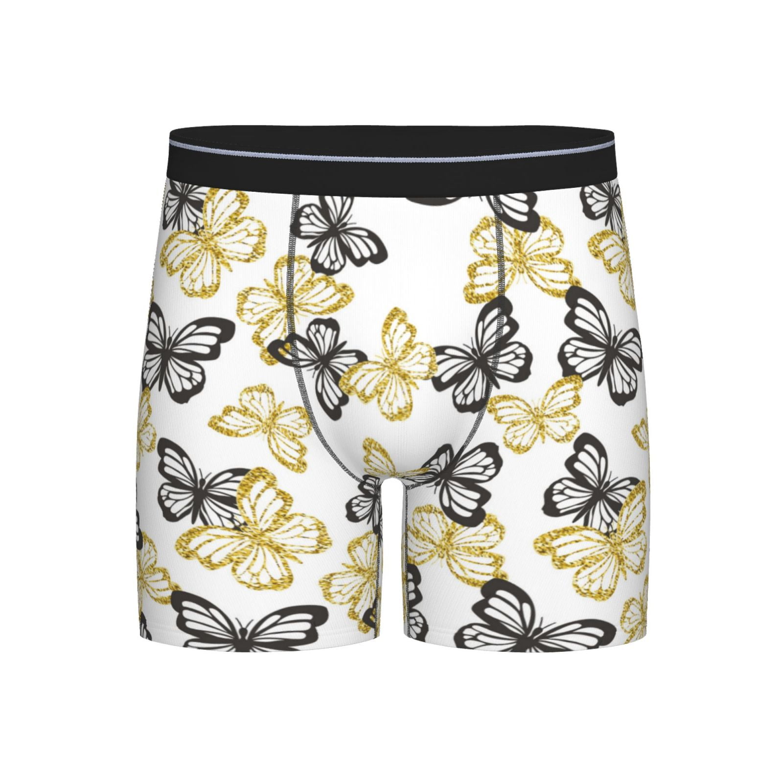 Gaeub Golden Glitter Butterflies Print Men’s Underwear Boxer Briefs,Men ...