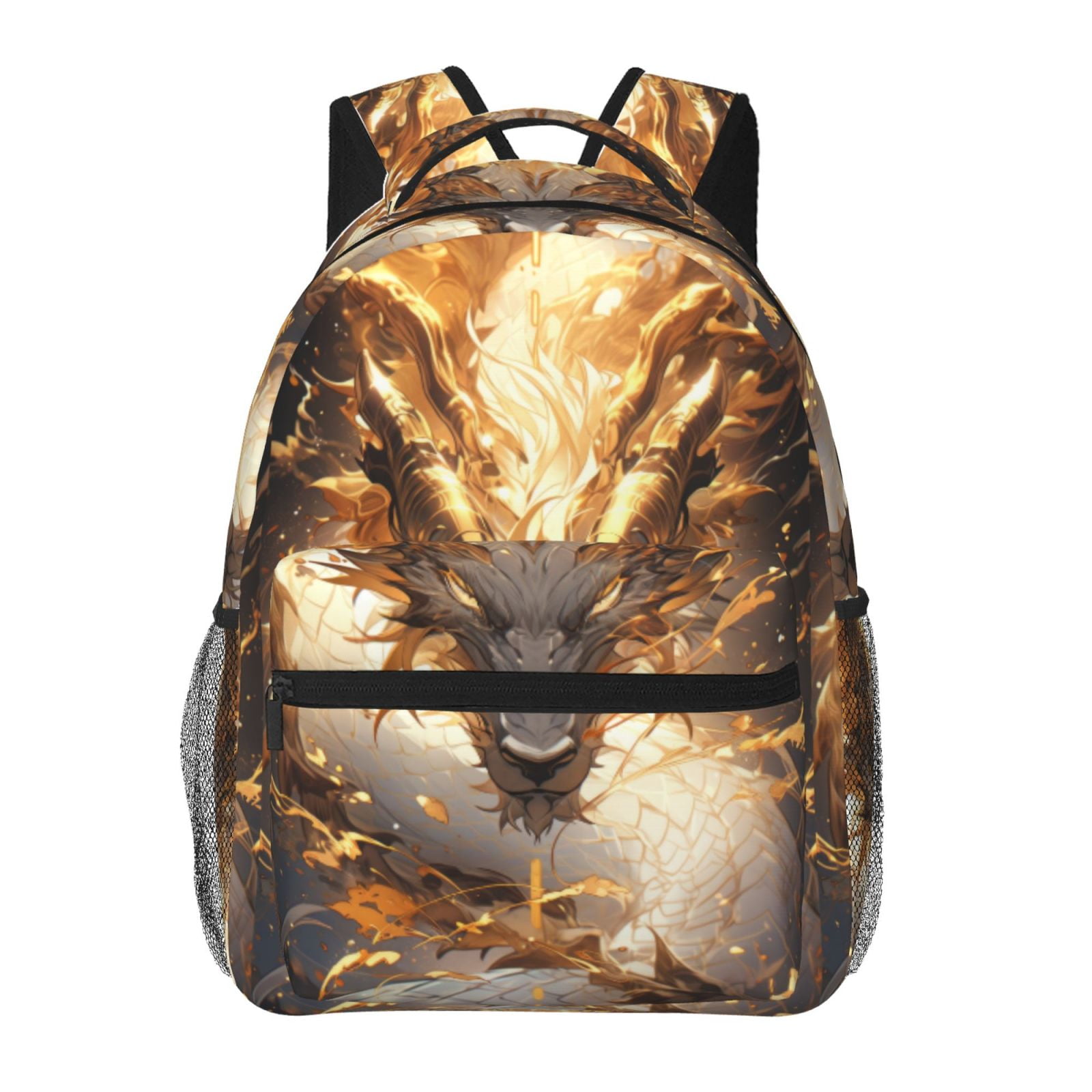 Gaeub Golden Horned White Dragon Ergonomic Lightweight Laptop Backpack - Multiple Pockets for ...