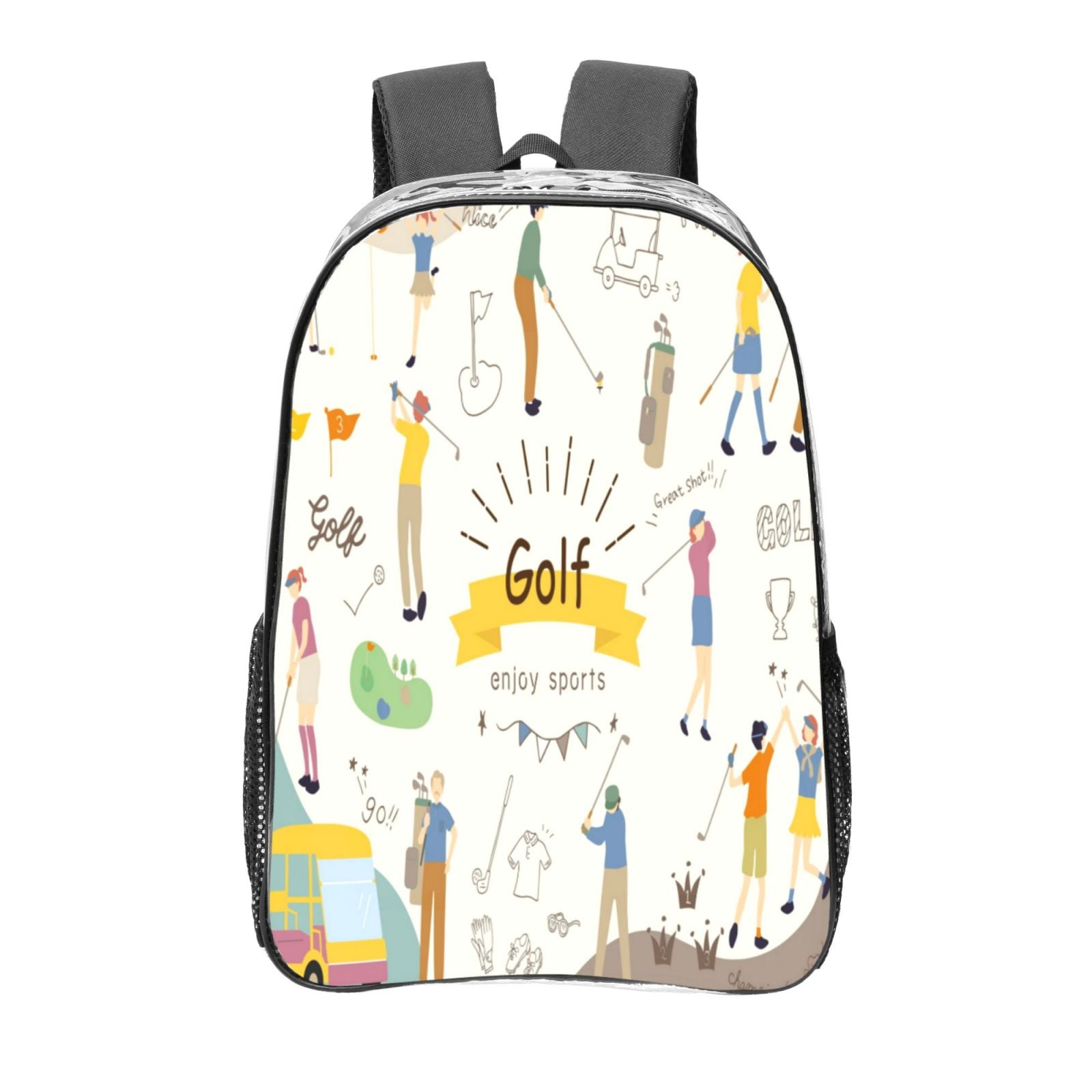 Gaeub Golf Icons And Golfer Print Clear Backpack ,Clear Transparent ...