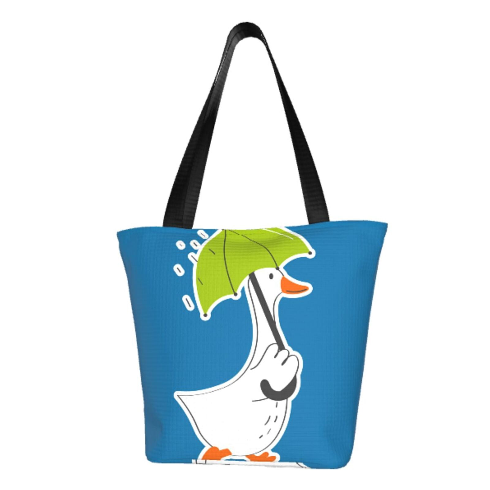 Gaeub Goose Holding an Umbrella Printed Tote Bag Grocery Bag Reusable ...