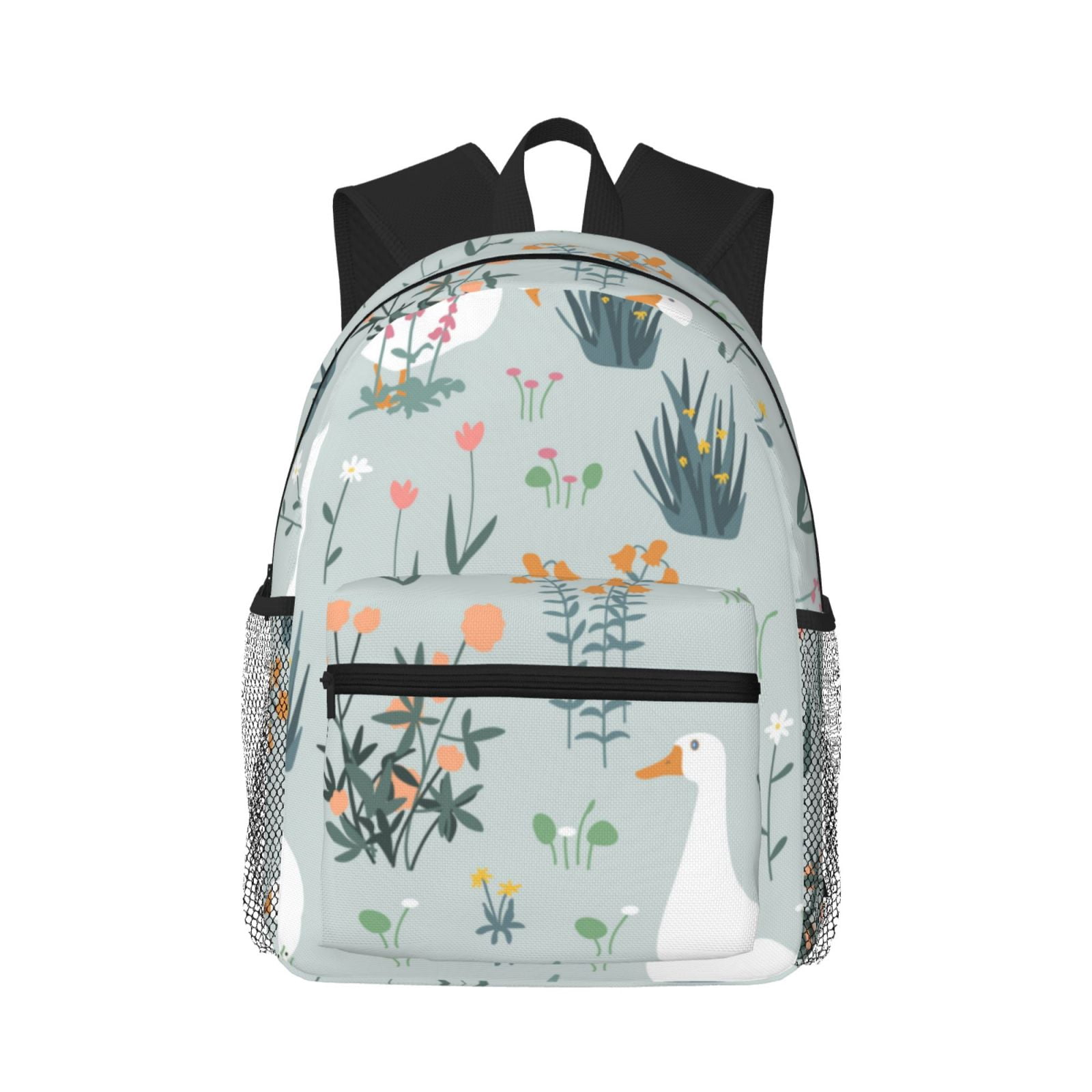 Gaeub Goose and Doodle Flowers School Backpack Waterproof Bookbag for ...